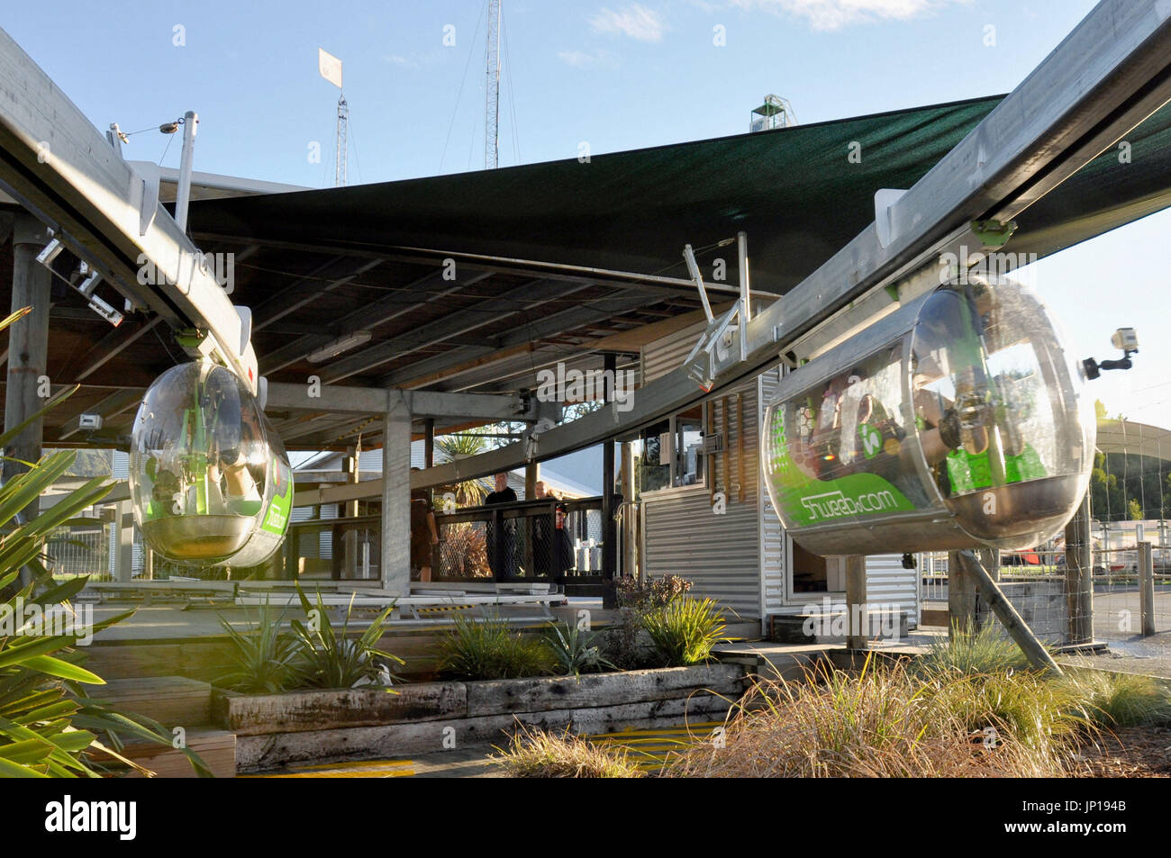 ROTORUA, New Zealand - Photo shows an attraction using Shweeb, a ...