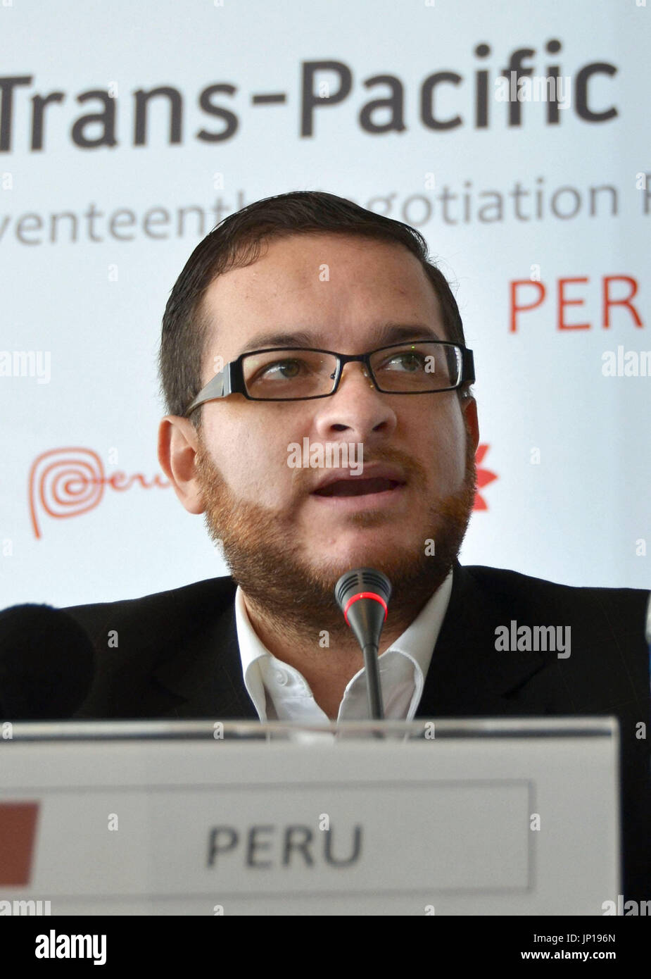 LIMA, Peru - Edgar Vasquez, Peruvian chief negotiator for the Trans ...