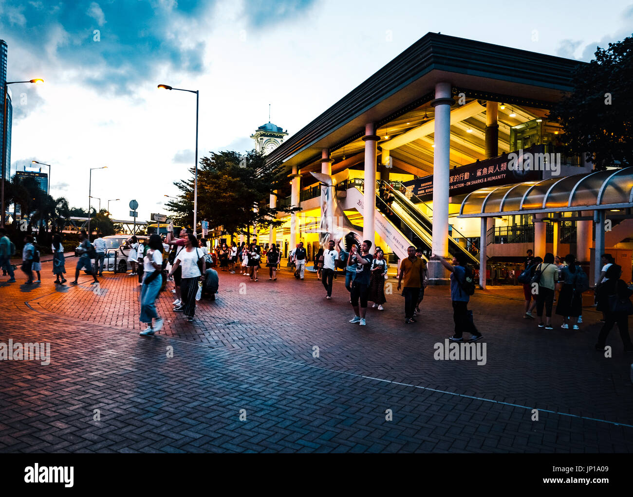 tourist walking on the waterfront at night Stock Photo - Alamy