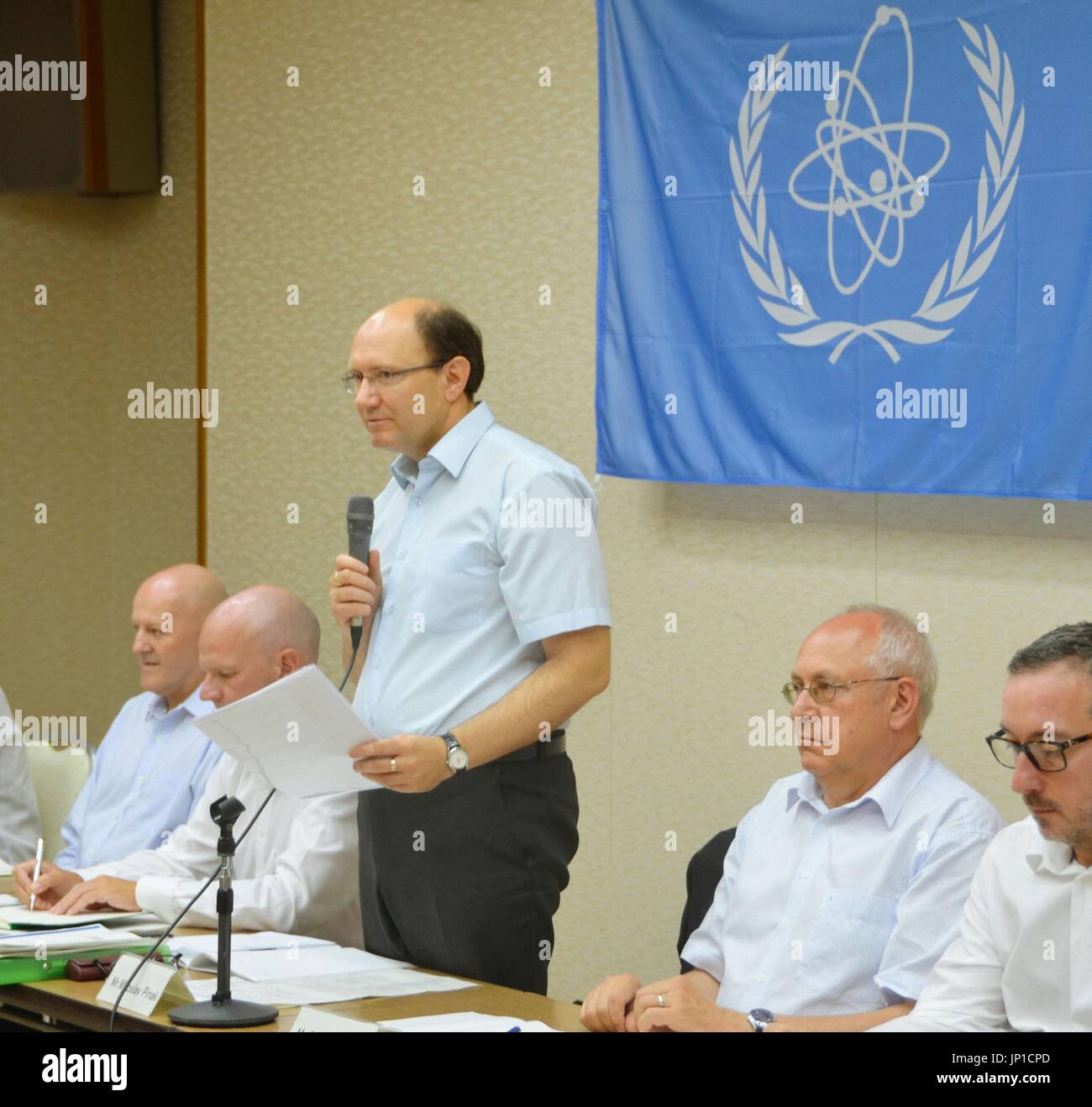 FUKUSHIMA, Japan - Miroslav Pinak (C), head of the International Atomic ...