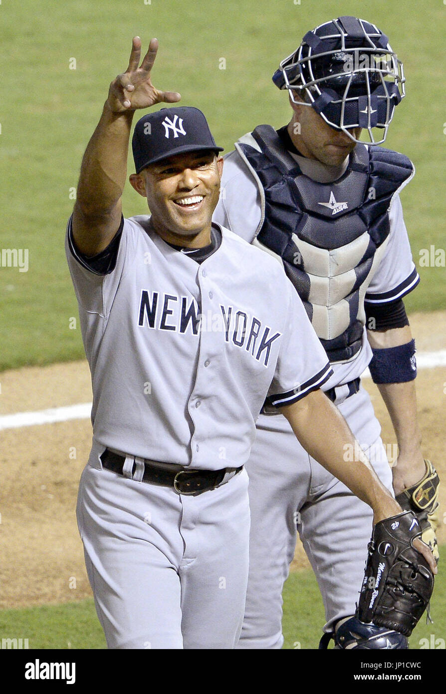 ARLINGTON, United States - New York Yankees closer Mariano Rivera ...
