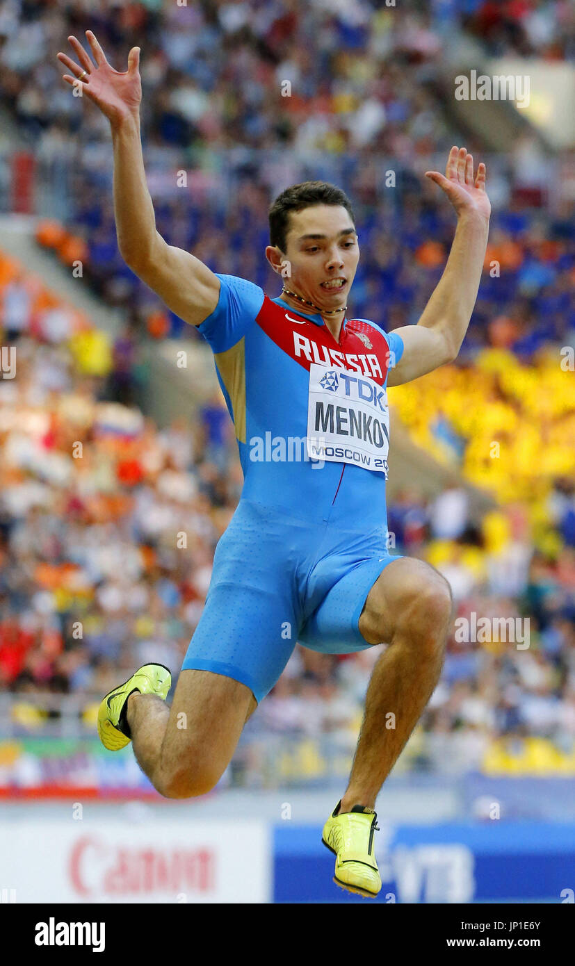 MOSCOW, Russia - Aleksandr Menkov of Russia wins the men's long jump ...