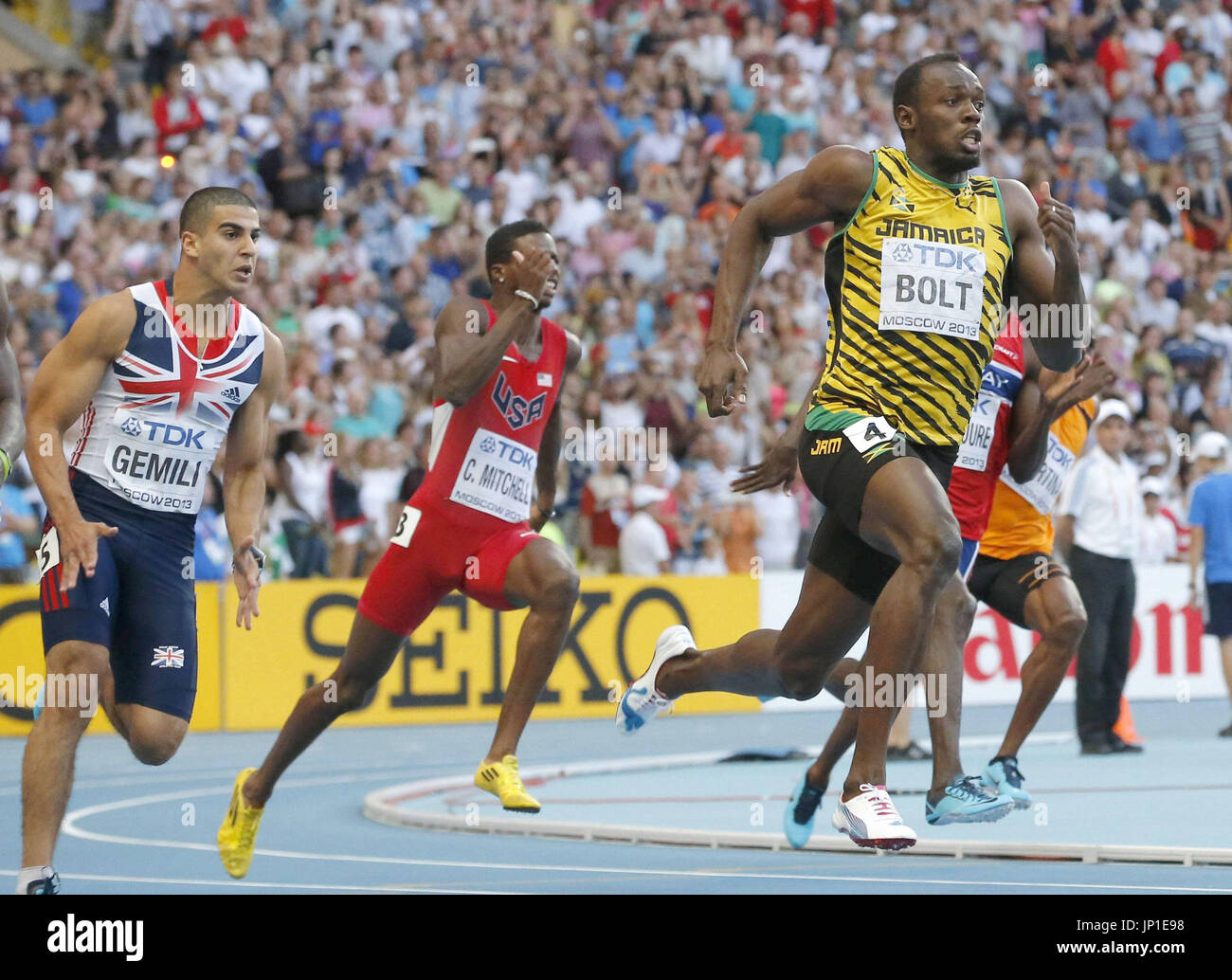 MOSCOW, Russia - Jamaican sprinter Usain Bolt competes in the men's 200 ...