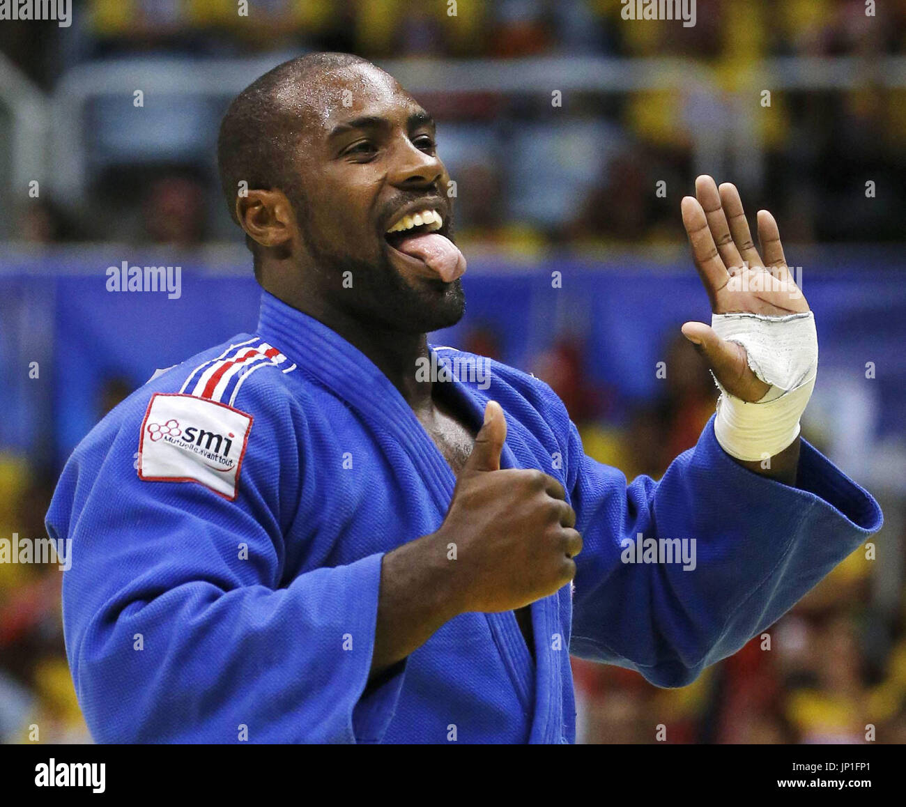 RIO DE JANEIRO, Brazil - Teddy Riner of France celebrates after winning ...