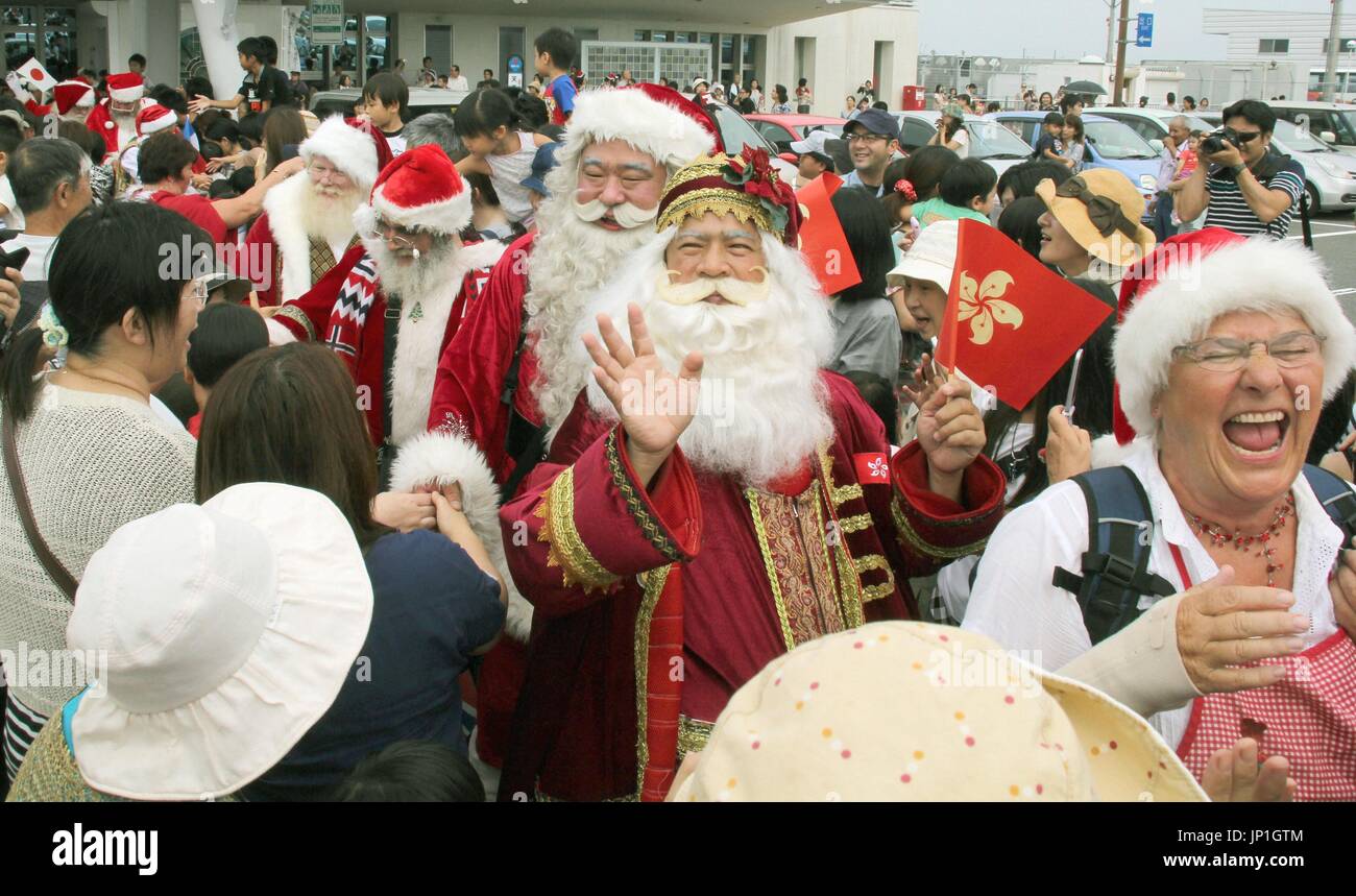 KUMAMOTO, Japan - Seventeen Santa Clauses from around the world arrive ...