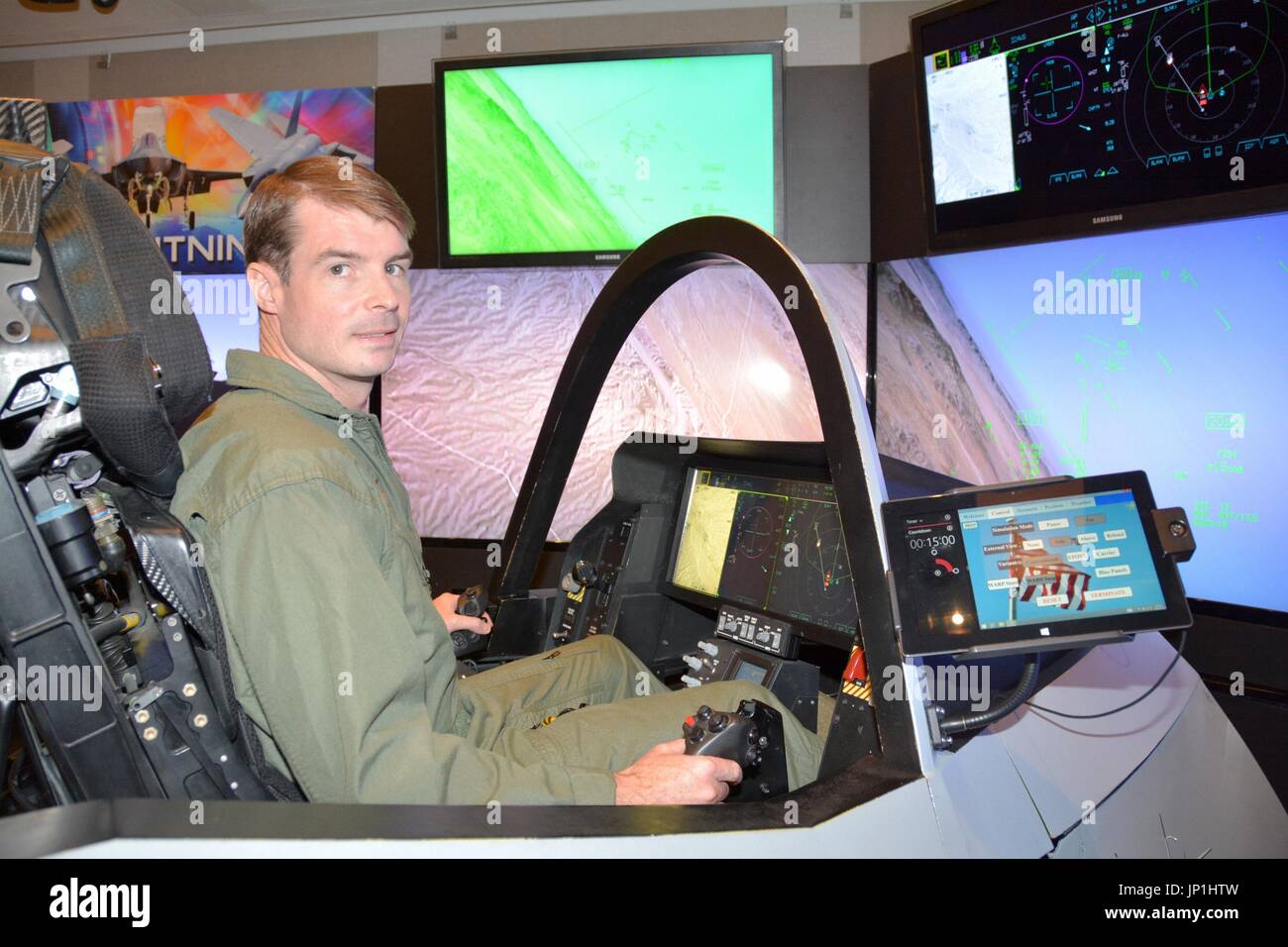 NEW YORK, United States - A test pilot of Lockheed Martin operates a ...