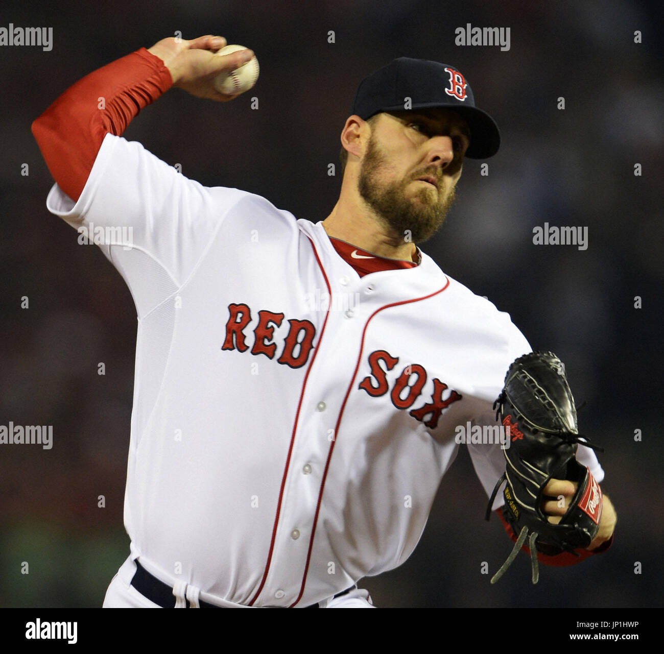 BOSTON, United States - Boston Red Sox starter John Lackey pitches in ...