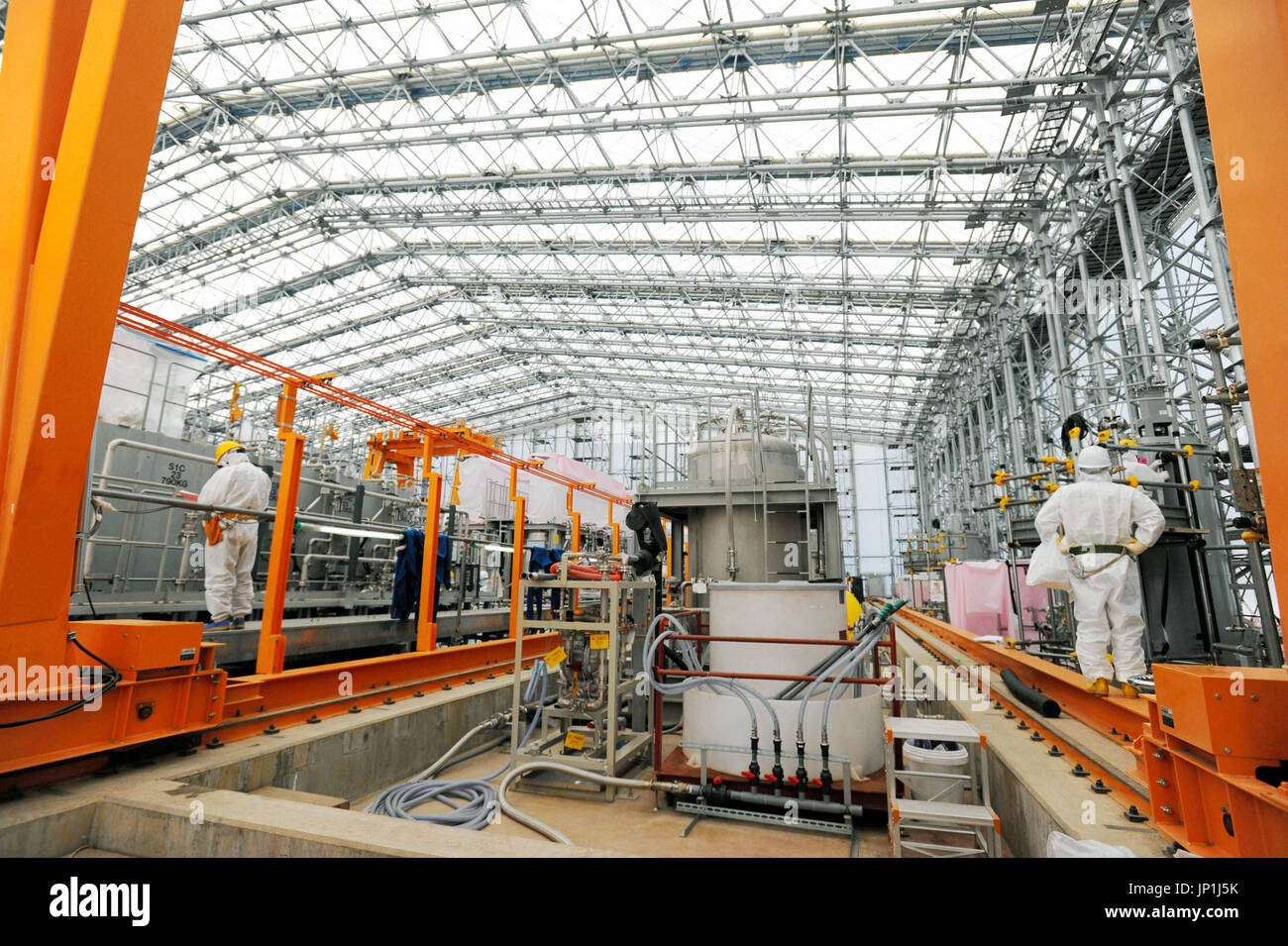 OKUMA, Japan - Photo shows the advanced liquid processing system, or ...