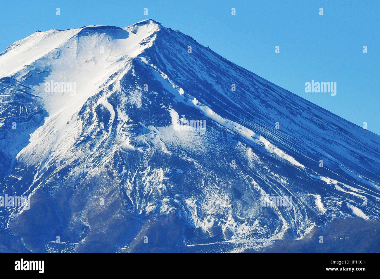 KOFU, Japan - Snow marks resembling a phoenix (C) appear on Mt. Fuji ...
