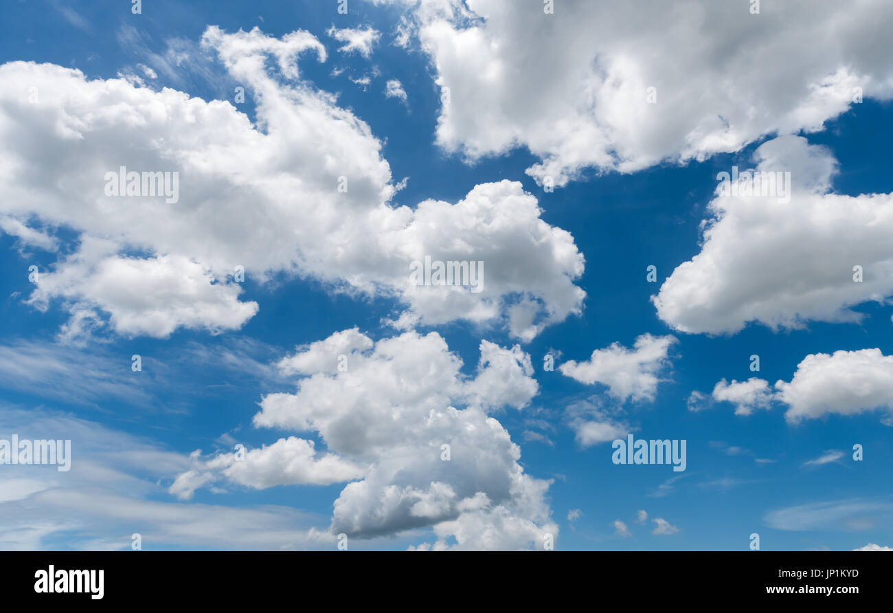 white cloudy with blue sky background, summer season Stock Photo - Alamy