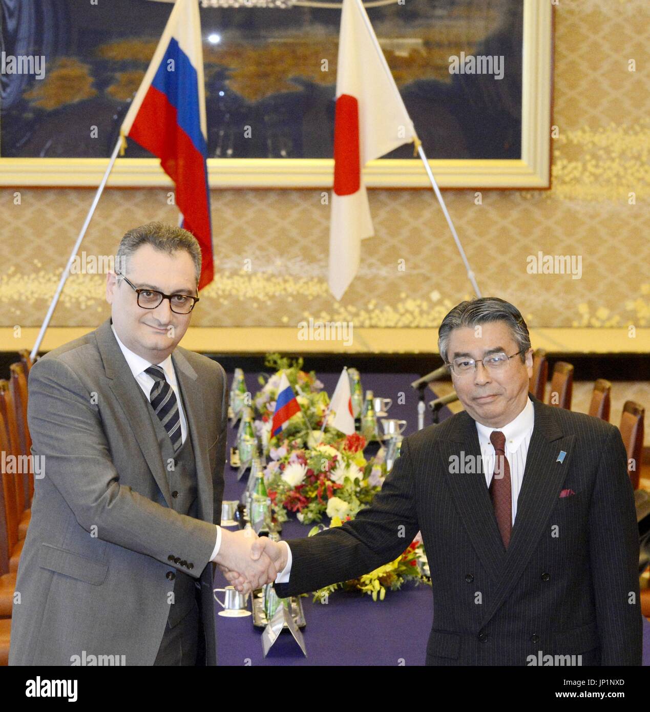 TOKYO, Japan - Russian Deputy Foreign Minister Igor Morgulov (L) and ...