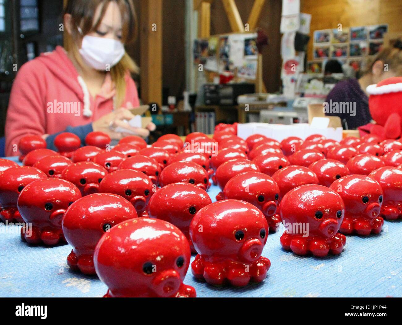 SENDAI, Japan - Octopus dolls are being made at a workshop in ...