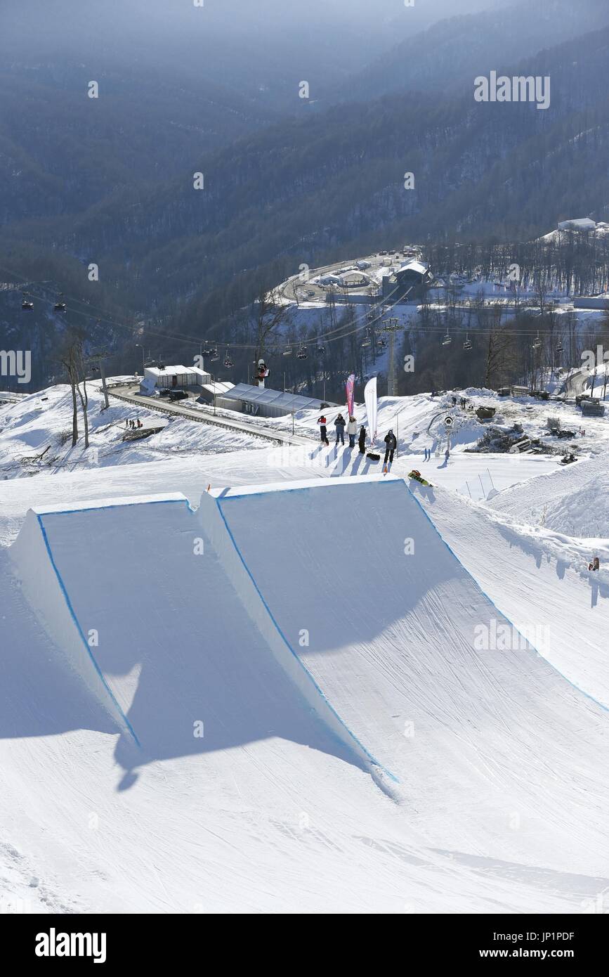 SOCHI, Russia - Photo shows takeoff ramps for Olympic Games ...