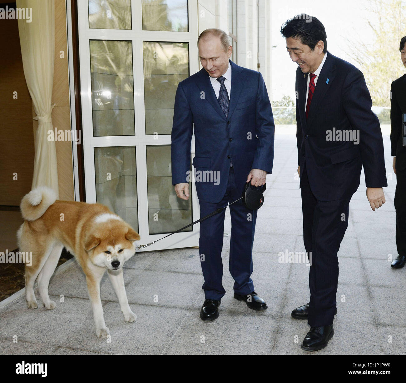 SOCHI, Russia - Russian President Vladimir Putin and his dog welcome ...