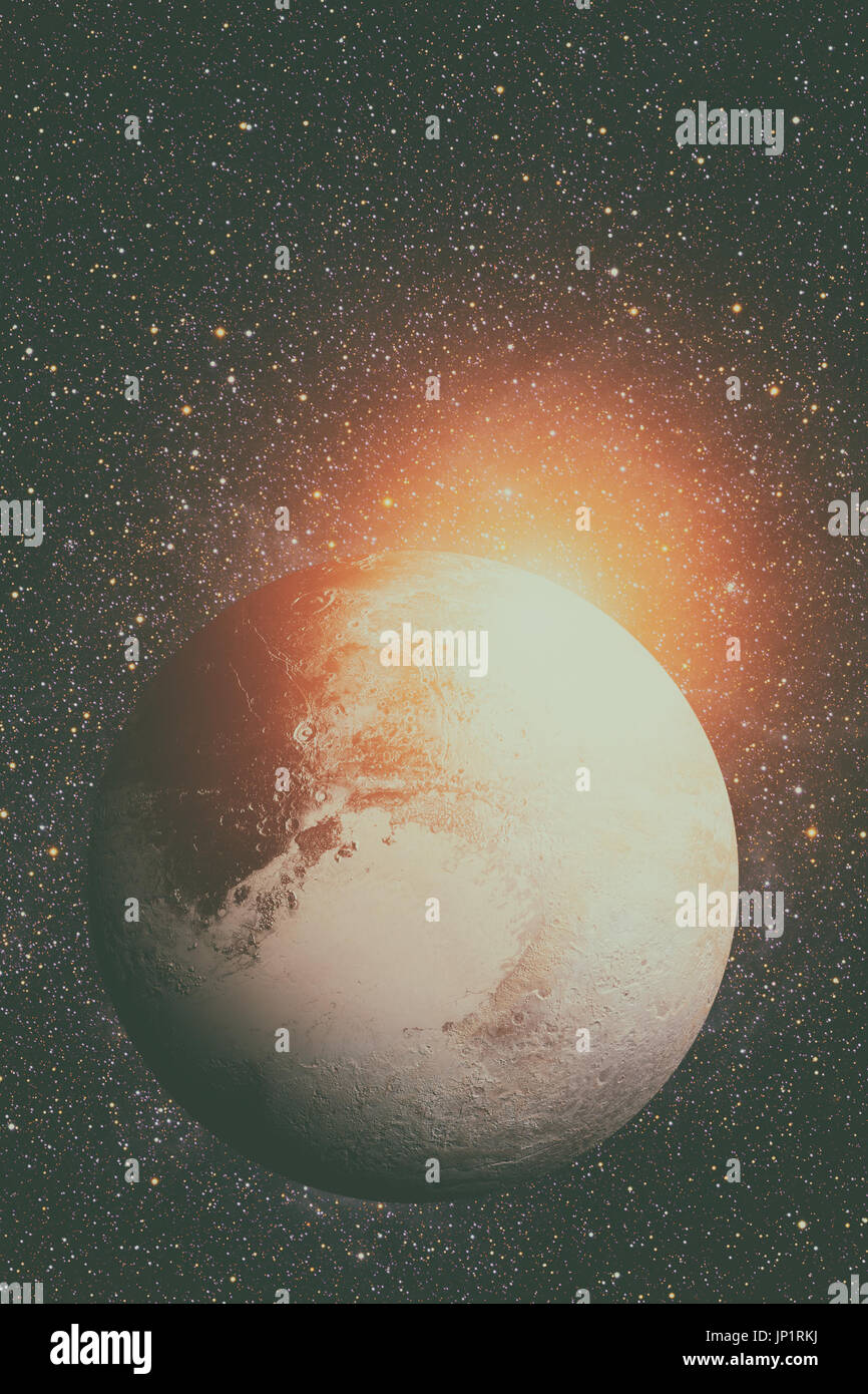 Solar System - Pluto. It is a dwarf planet in the Kuiper belt, a ring ...