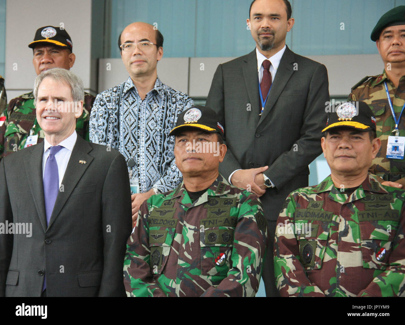 BOGOR, Indonesia - Indonesian military commander Gen. Moeldoko (C in ...