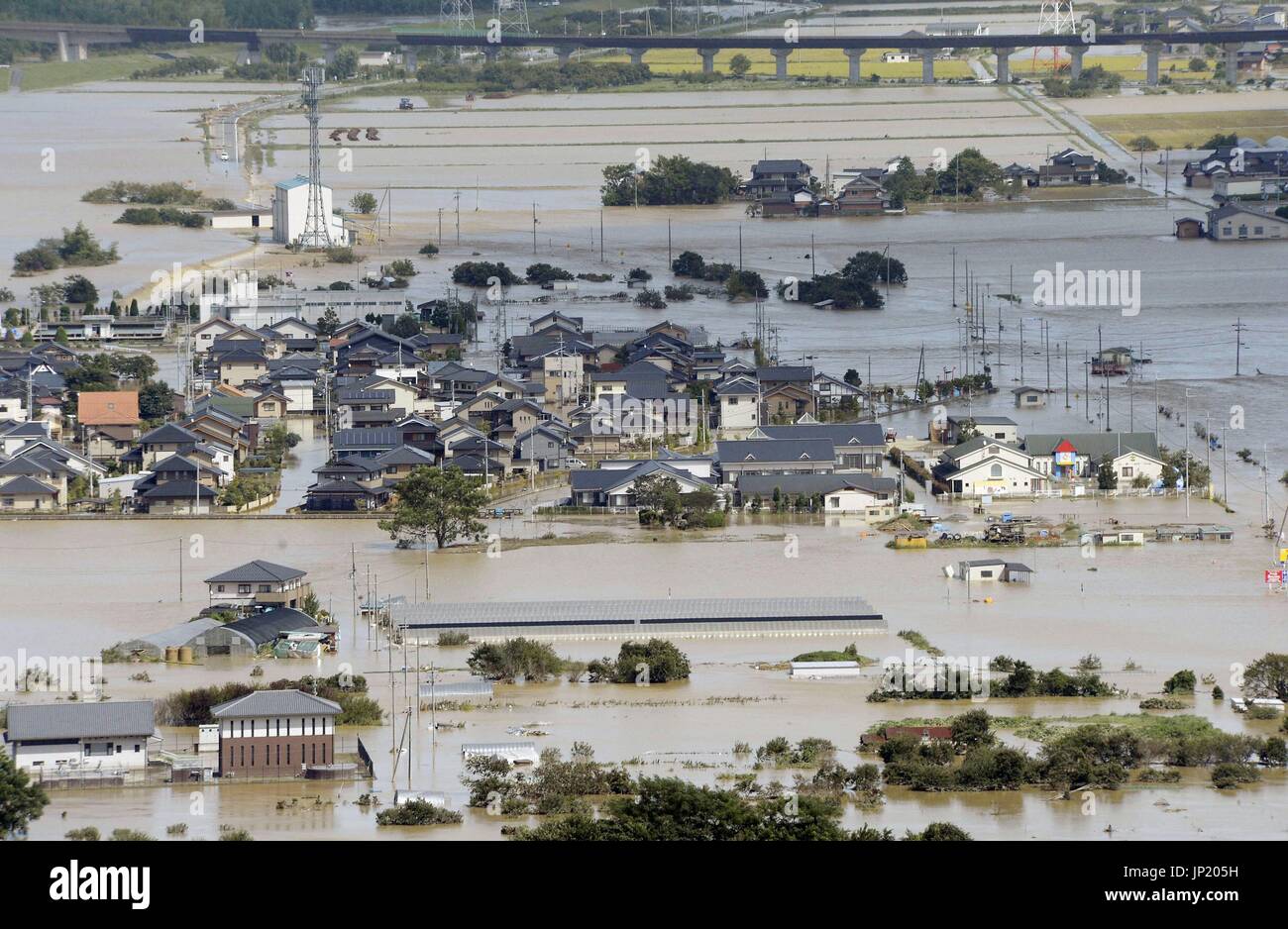 KYOTO, Japan - Photo taken from a Kyodo News helicopter shows a ...