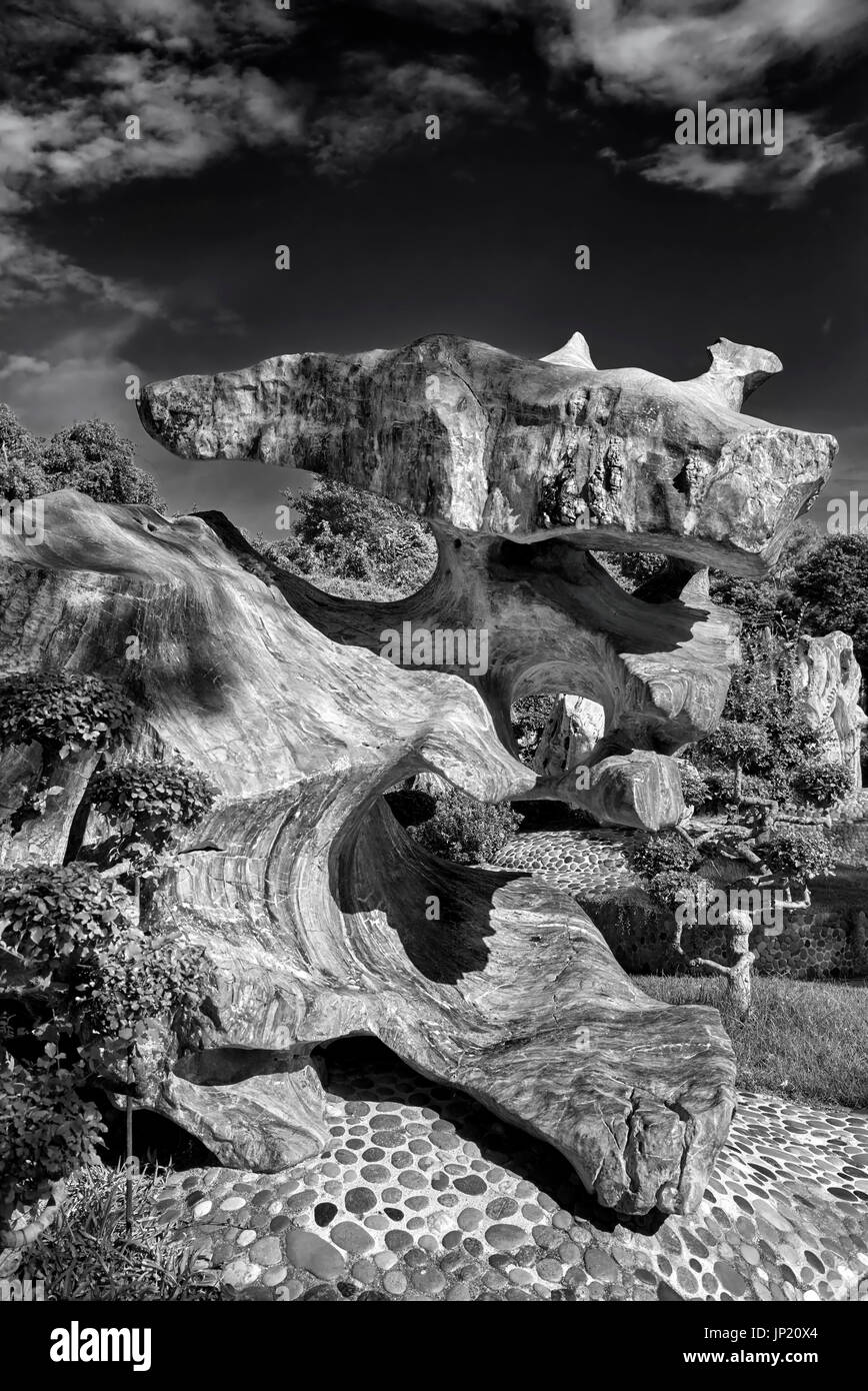 Unusual rock and stone formation. Natural geological odd shapes, Black ...