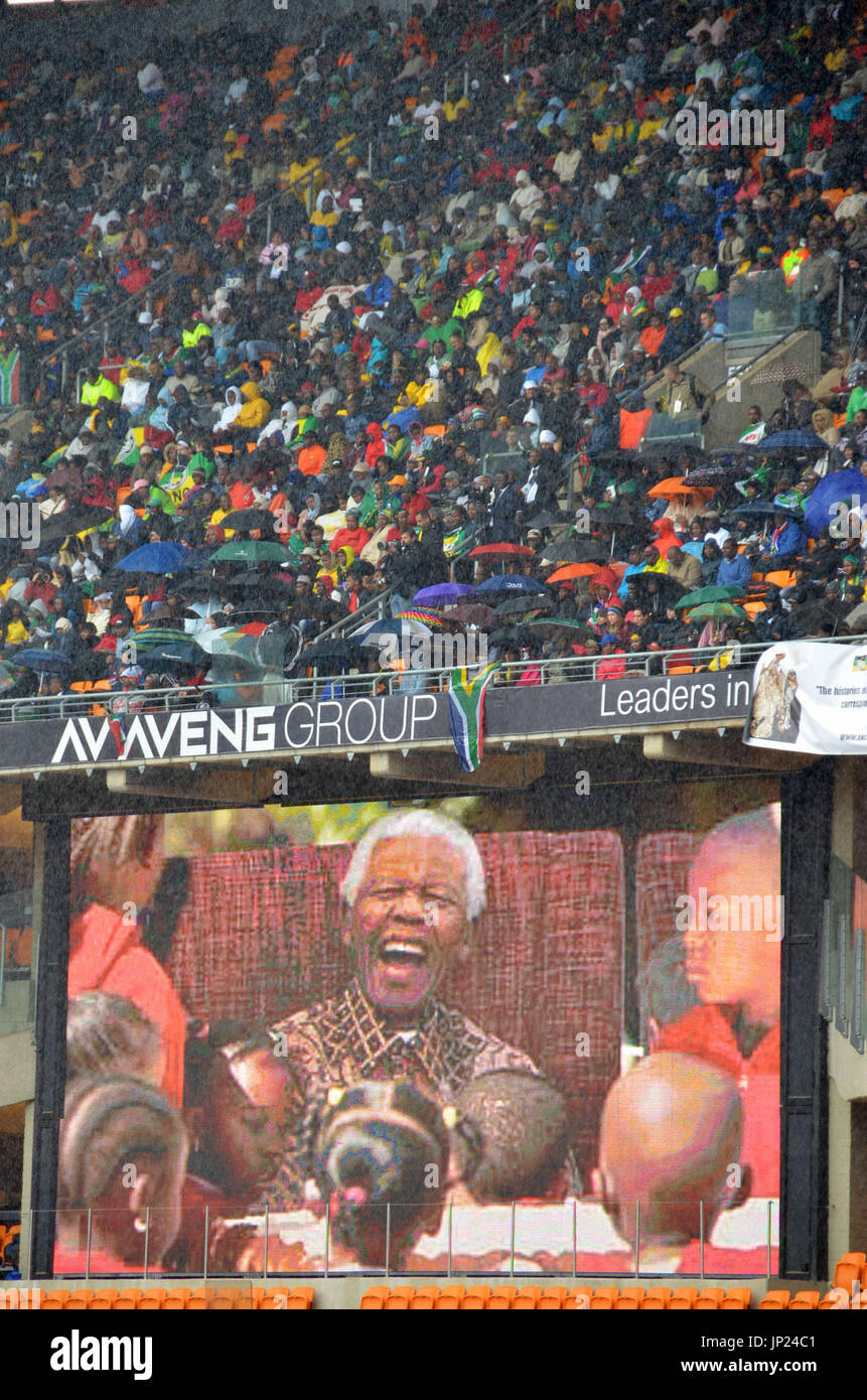 JOHANNESBURG, South Africa - An image of former South African President ...