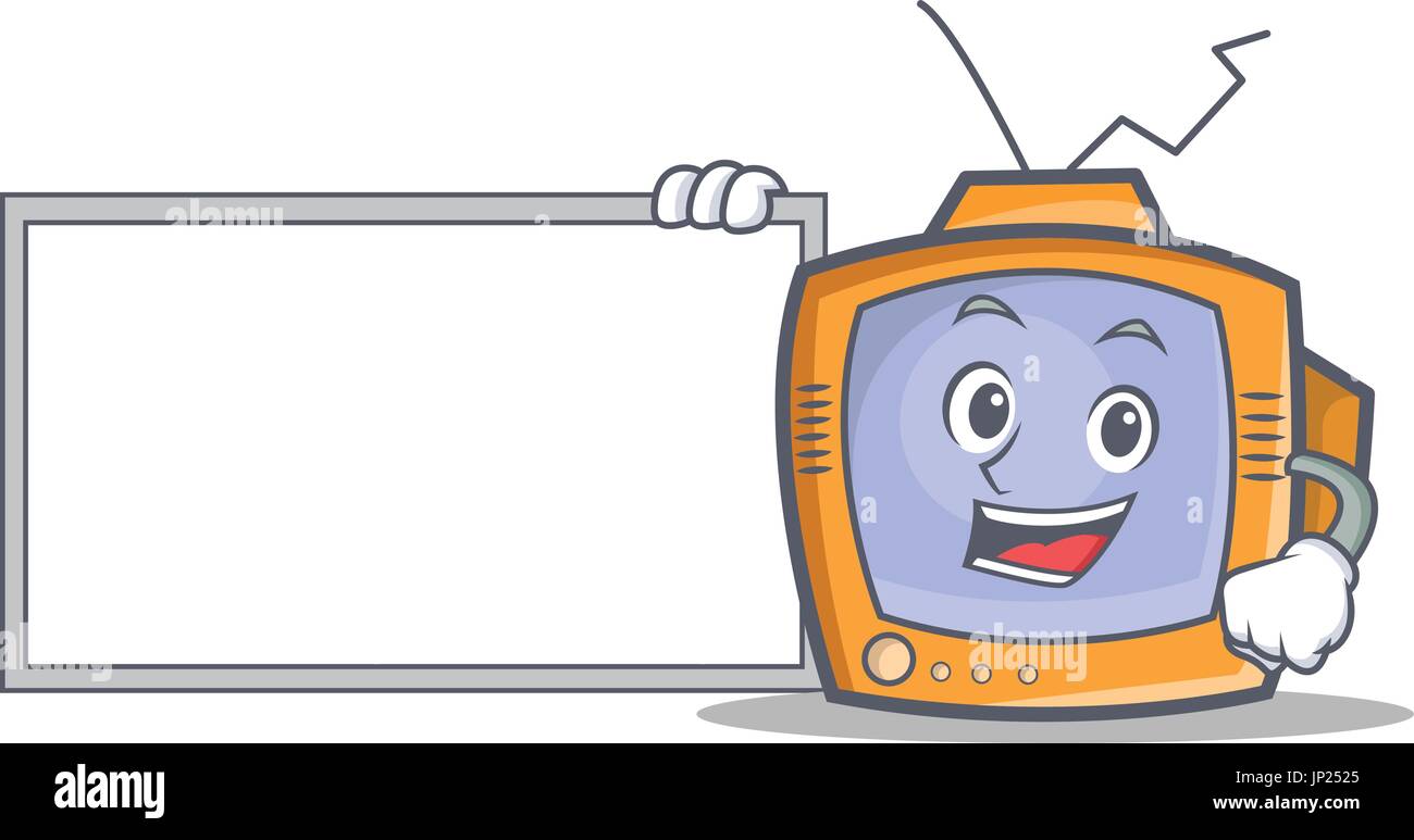 Pose with board TV character cartoon object Stock Vector Image & Art ...