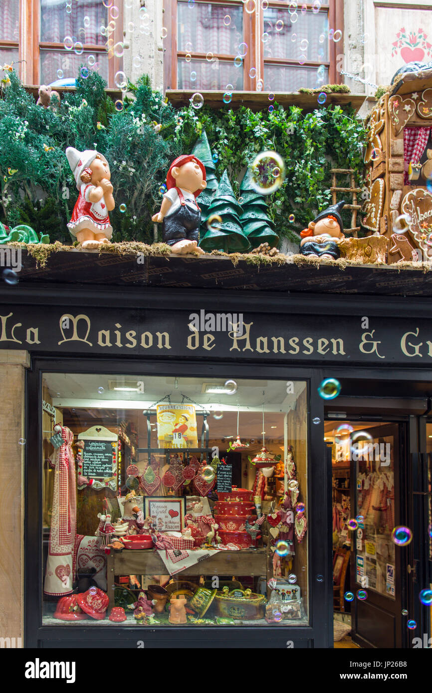 Strasbourg, Alsace, France - May 3, 2014: Storefront of gift shop La ...