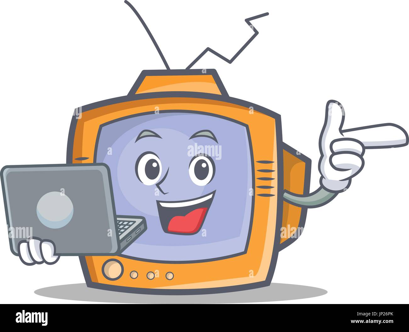 TV character cartoon object with laptop Stock Vector Image & Art - Alamy