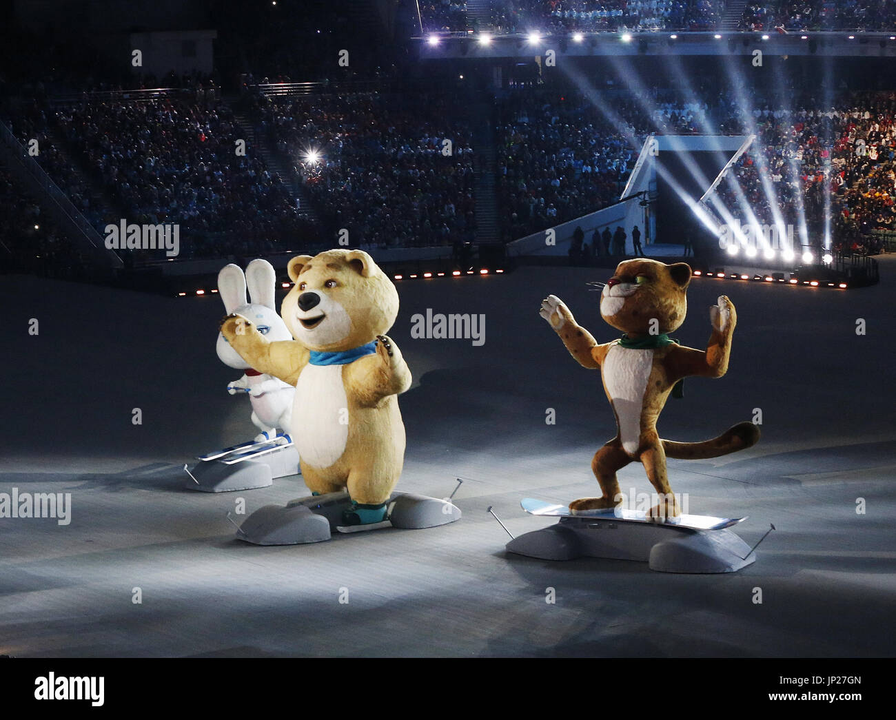 SOCHI, Russia - Giant-size official mascots of the Sochi Olympics ...