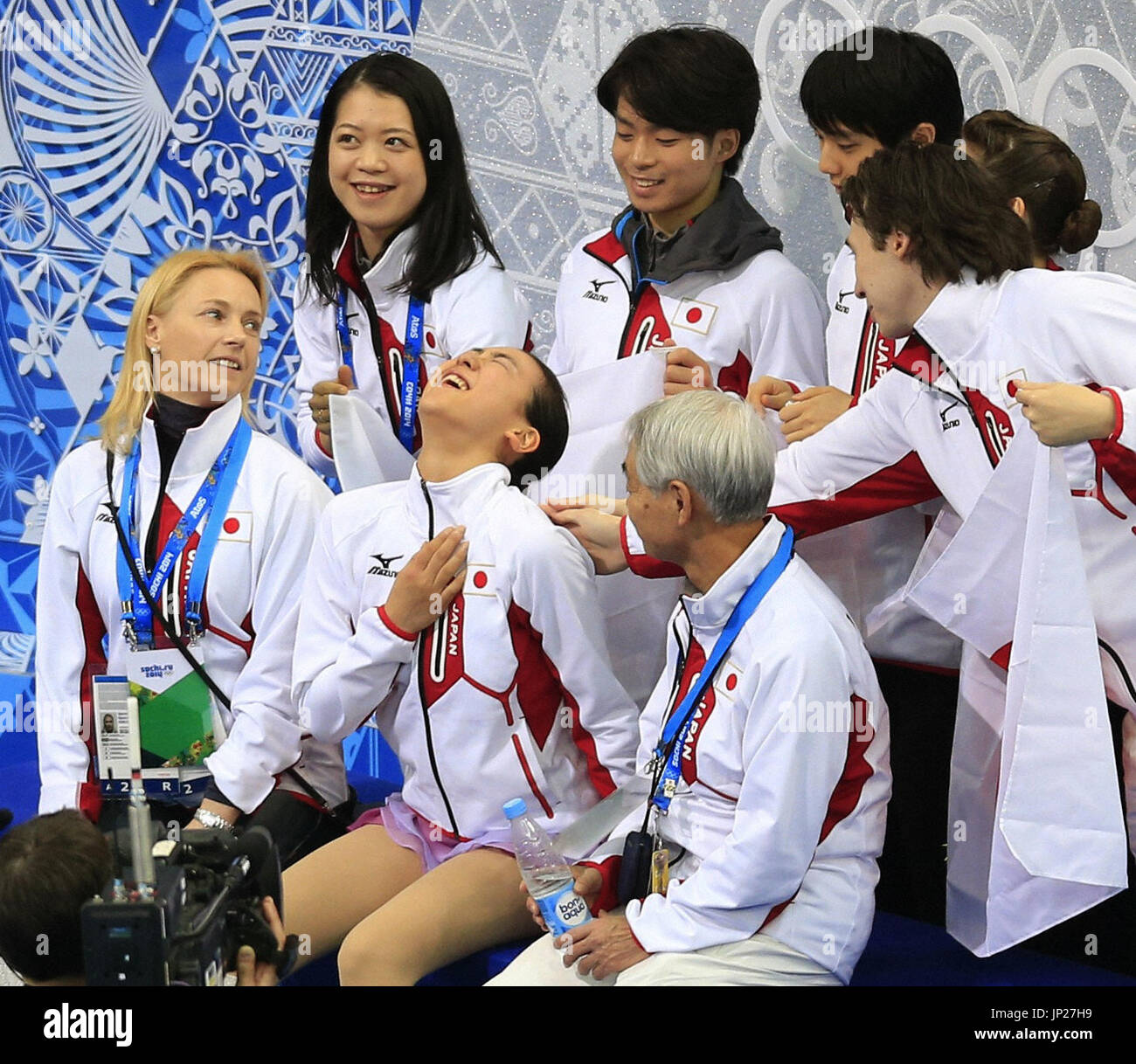 SOCHI, Russia - Japanese figure skater Mao Asada (second from right in ...