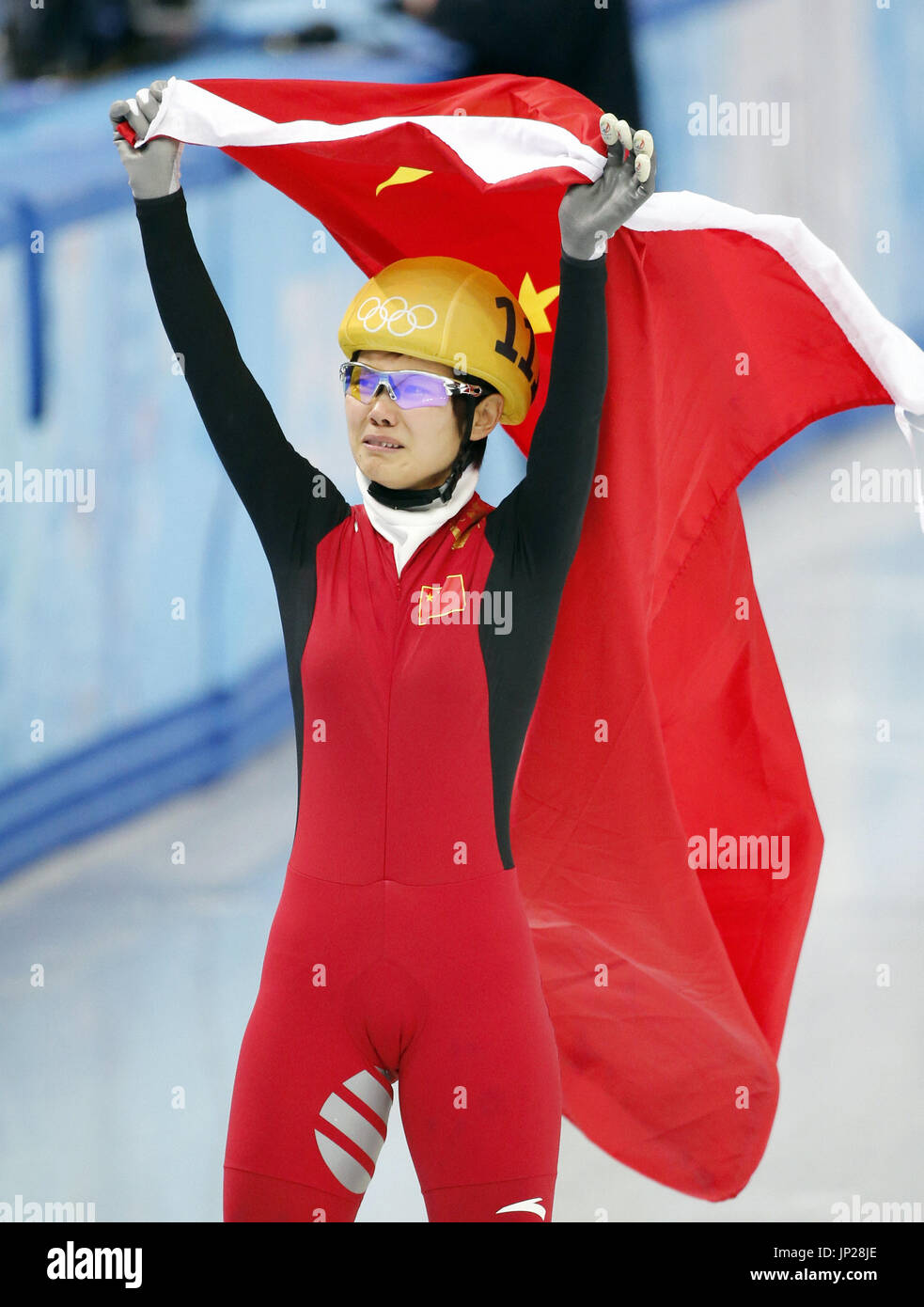 SOCHI, Russia - China's Li Jianrou celebrates after winning the women's ...