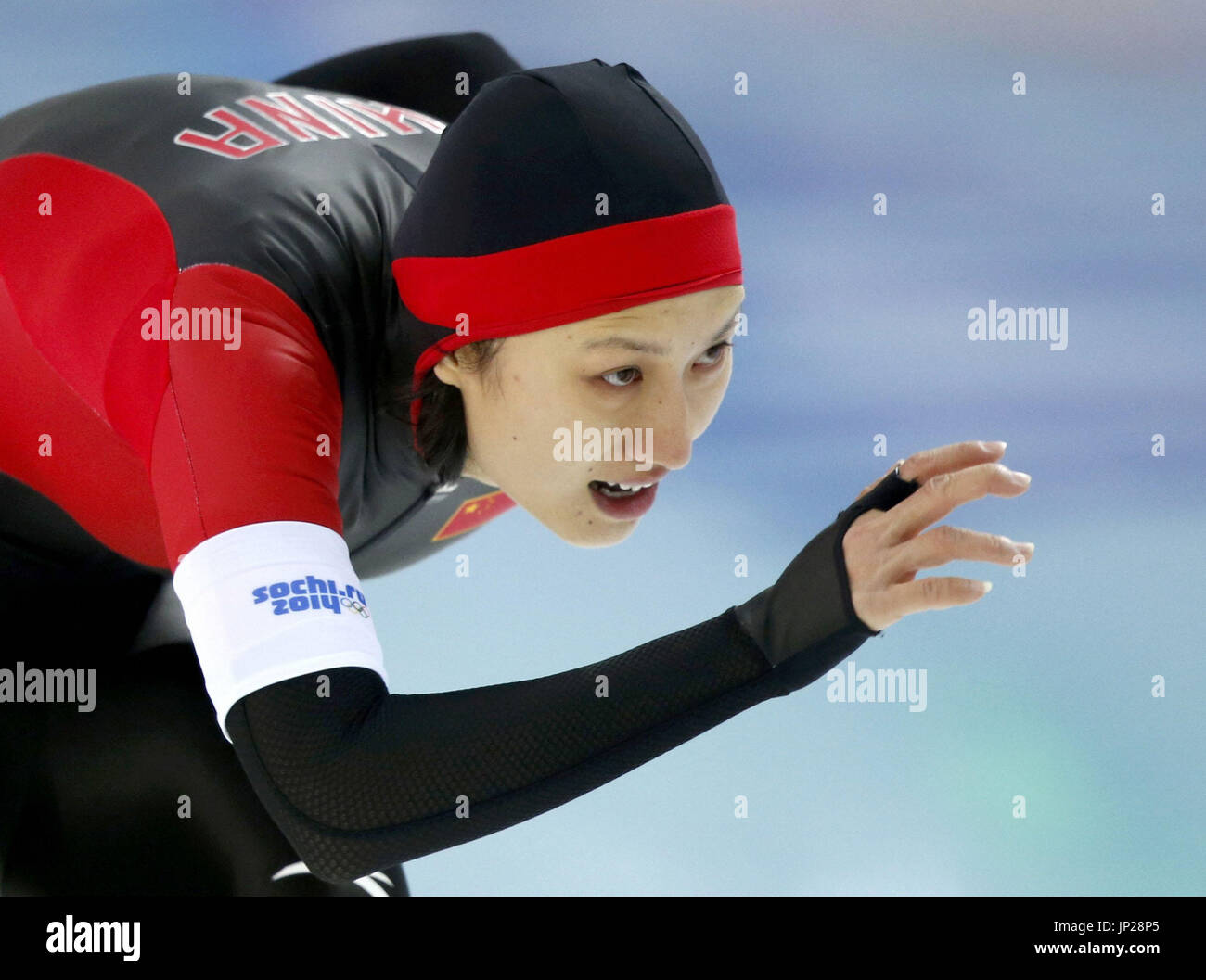 SOCHI, Russia - Zhang Hong of China competes in women's 1,000-meter ...