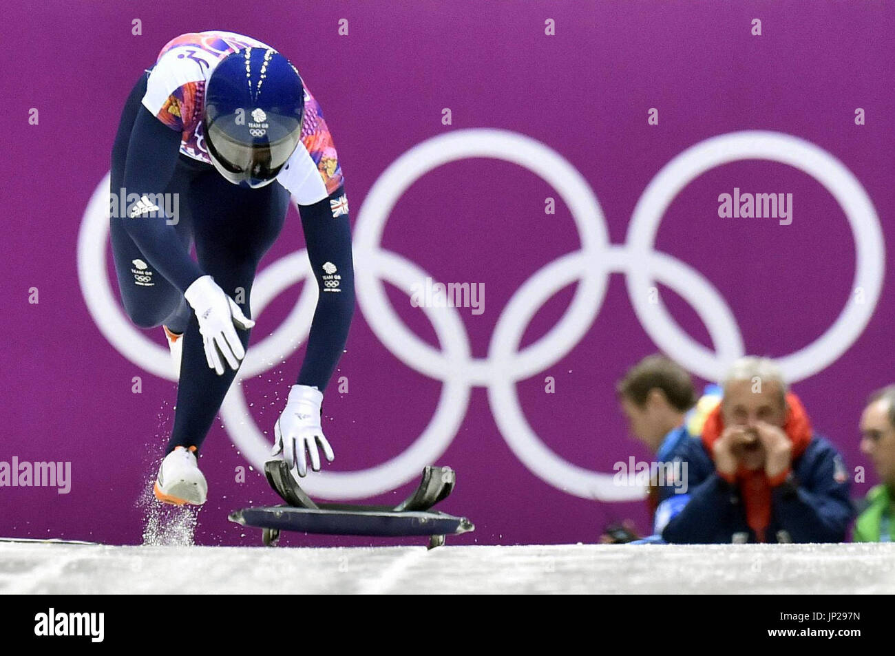 SOCHI, Russia - Elizabeth Yarnold of Britain sets off as she aims for ...