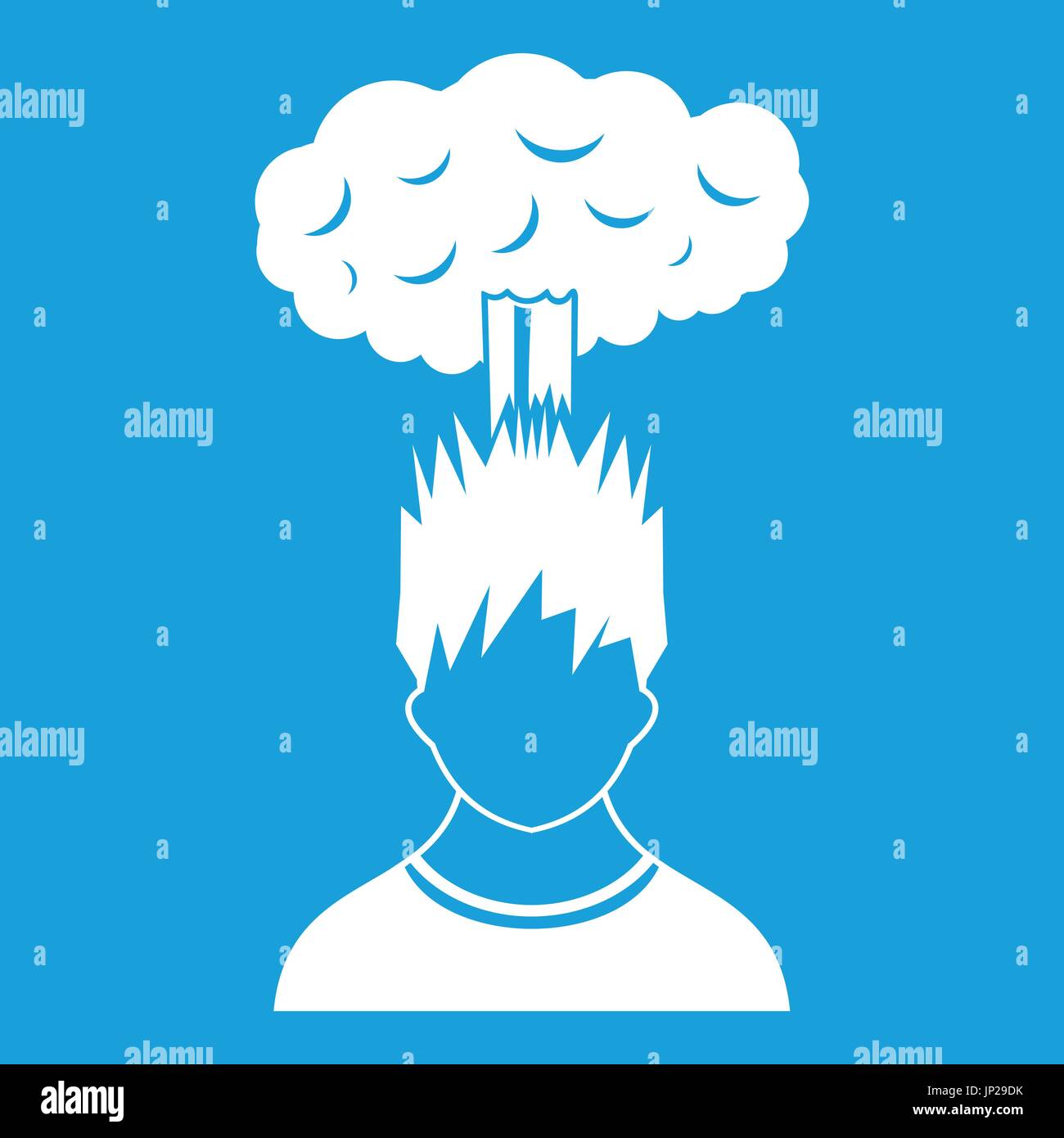 Man with red cloud over head icon white Stock Vector Image & Art - Alamy