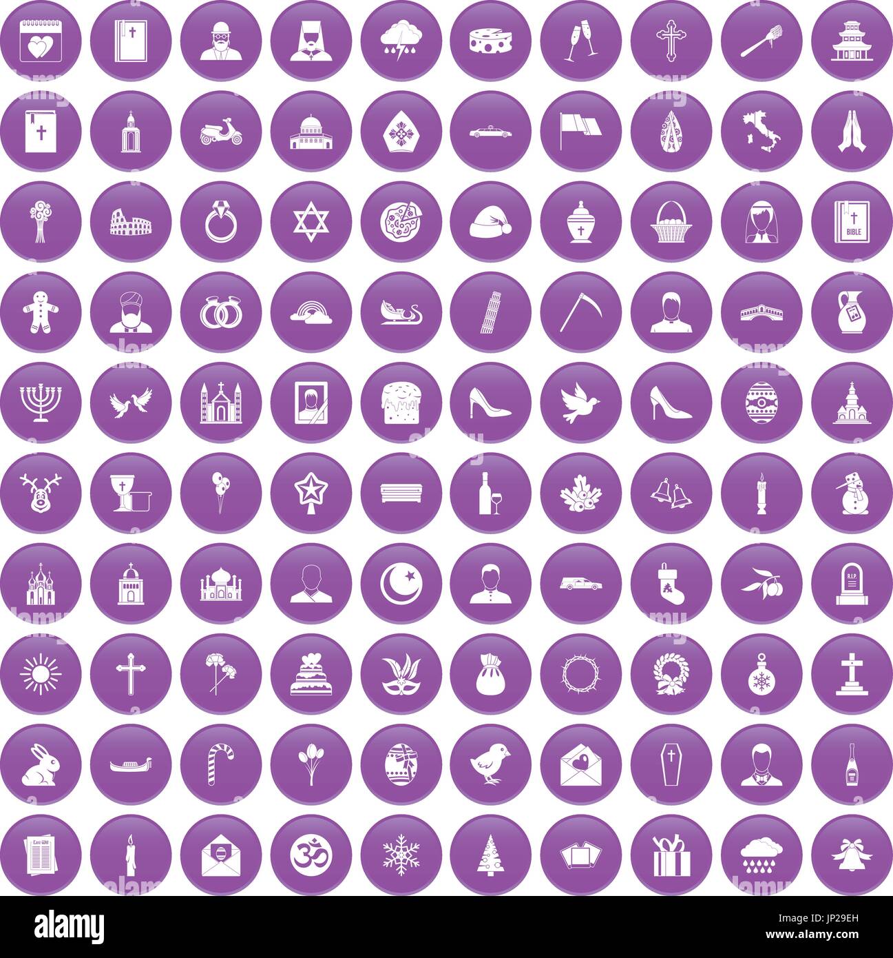 100 church icons set purple Stock Vector Image & Art - Alamy