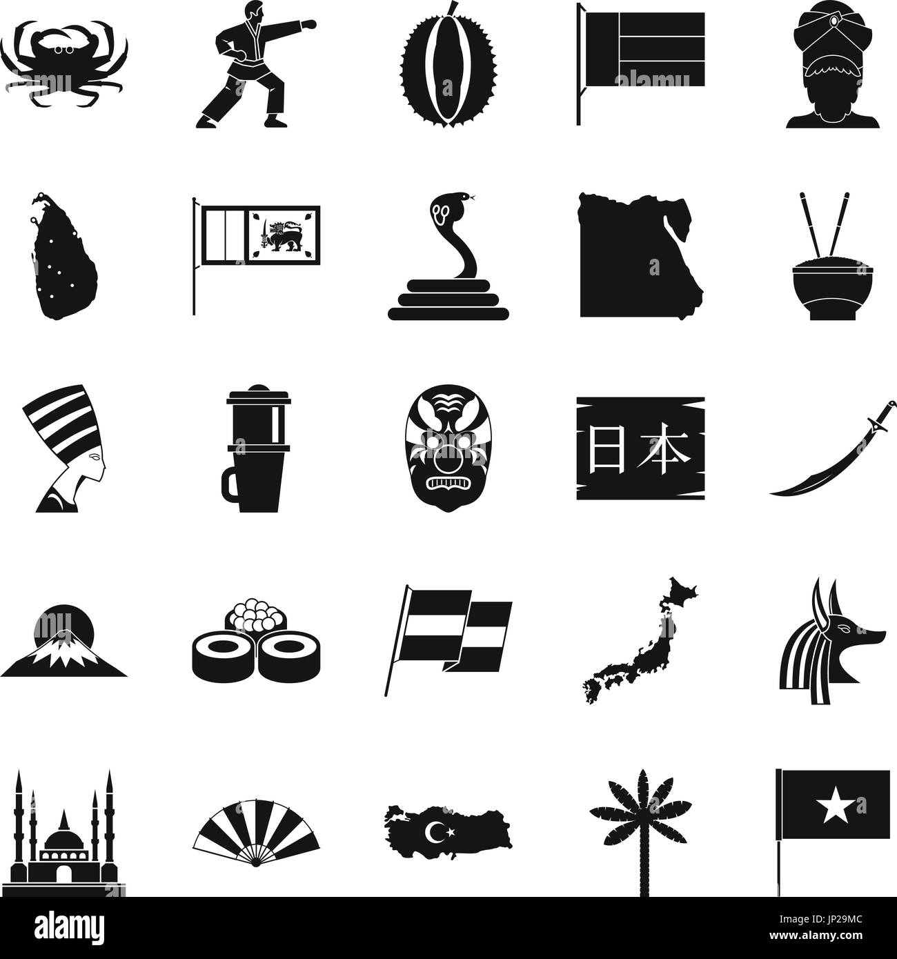 Asian food icons set, simple style Stock Vector Image & Art - Alamy