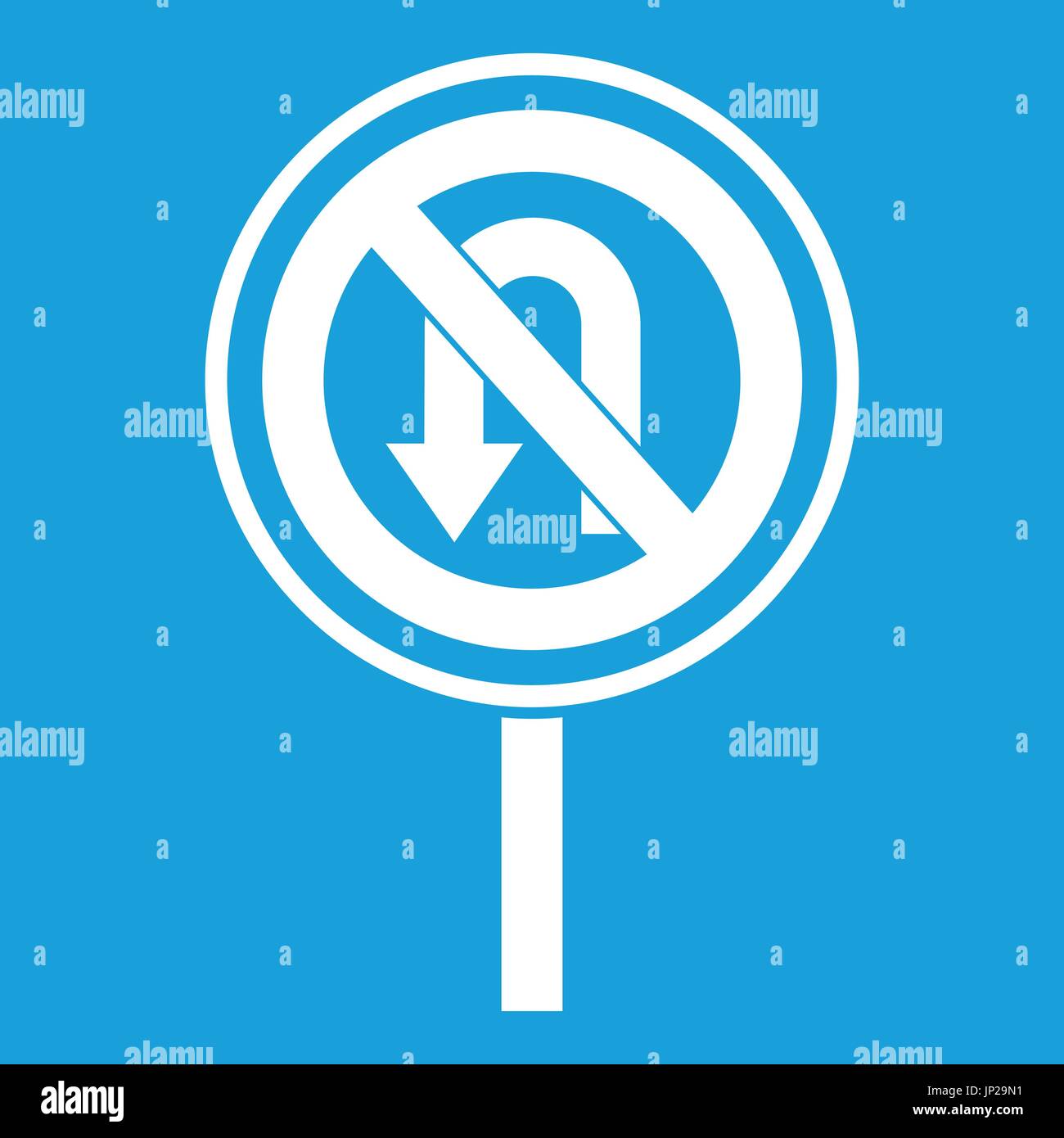 No U turn road sign icon white Stock Vector Image & Art - Alamy