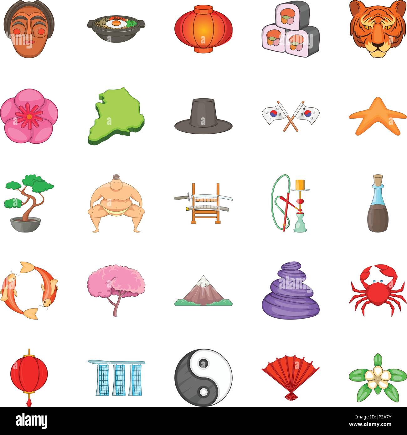 Sports of Japan icons set, cartoon style Stock Vector Image & Art - Alamy