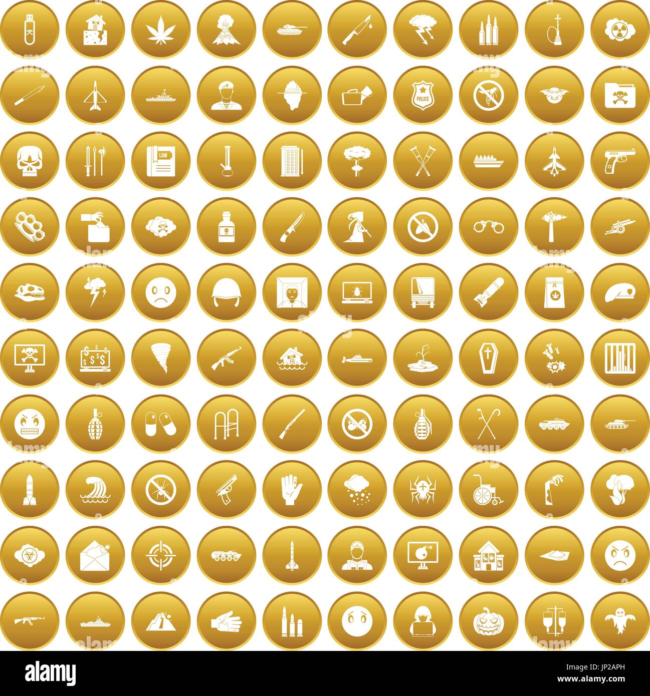 100 oppression icons set gold Stock Vector Image & Art - Alamy