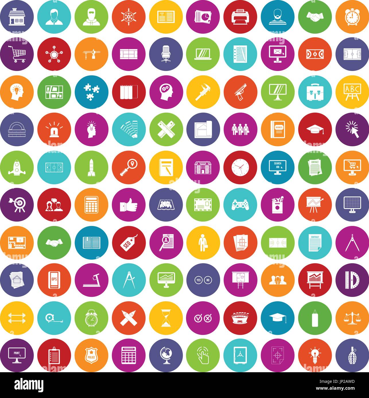 100 plan icons set color Stock Vector Image & Art - Alamy