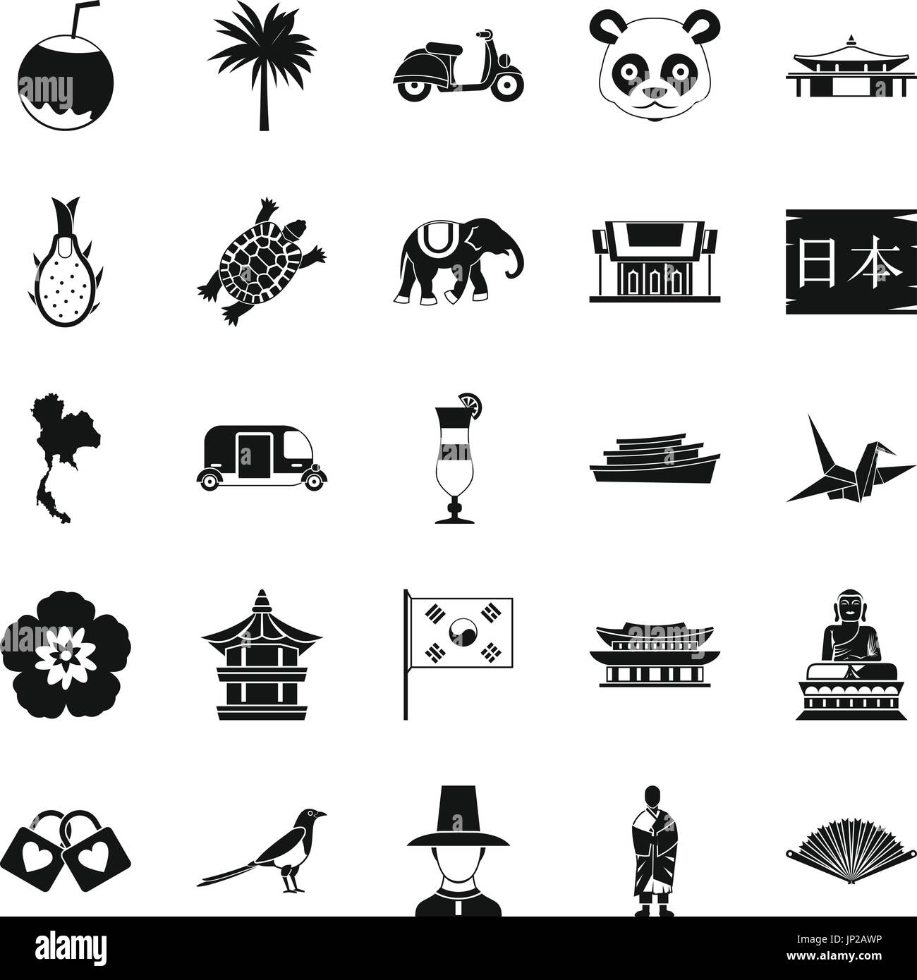 Countries in Asia icons set, simple style Stock Vector Image & Art - Alamy