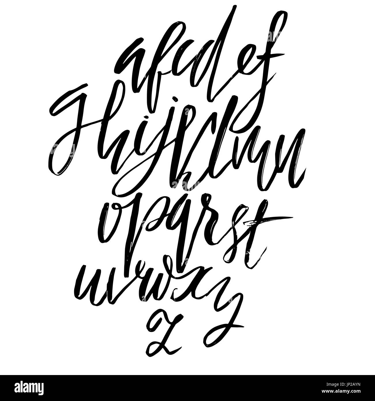 Hand drawn elegant calligraphy font. Modern brush lettering. Grunge ...