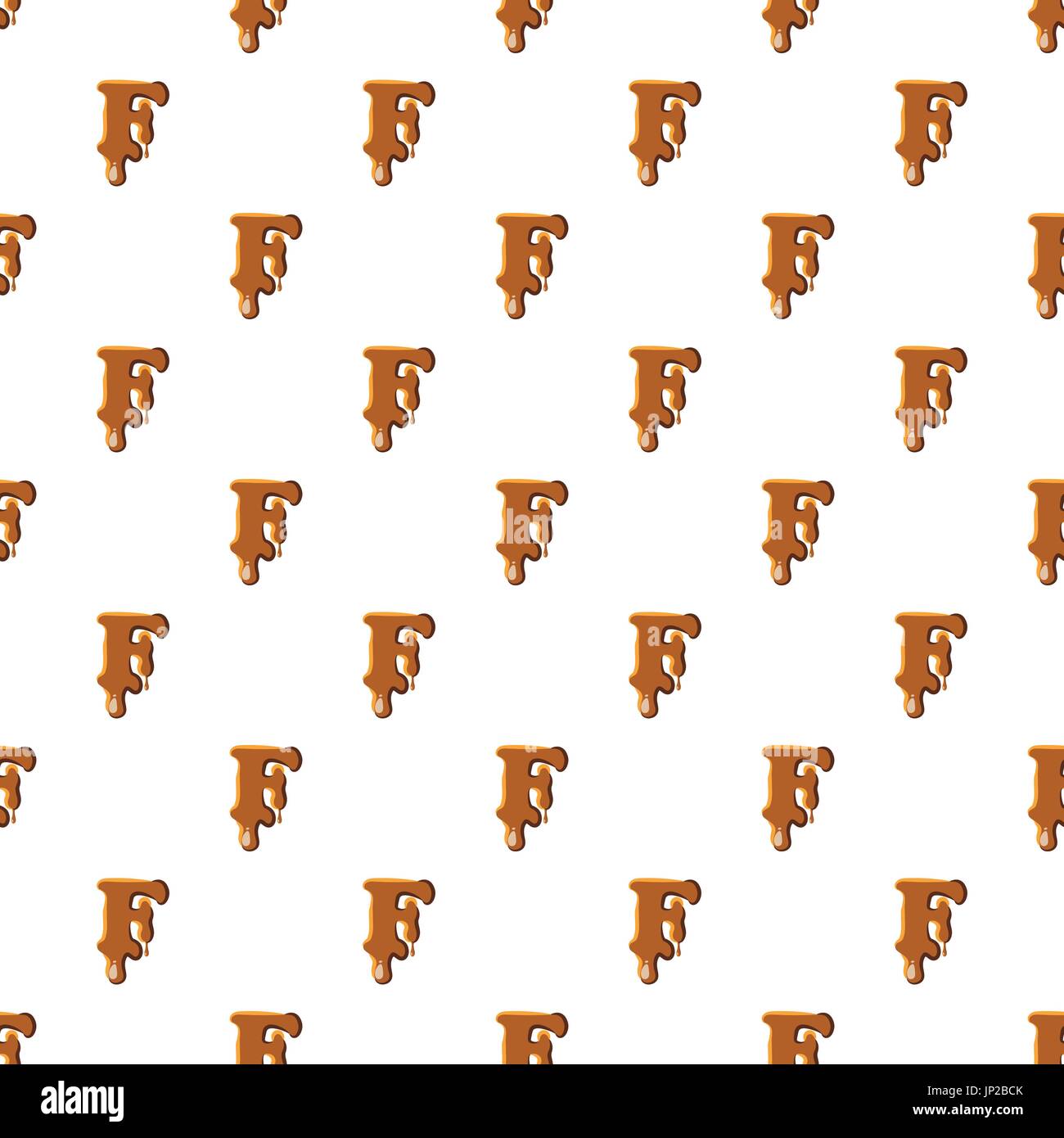 Letter F from caramel pattern seamless repeat in cartoon style vector ...