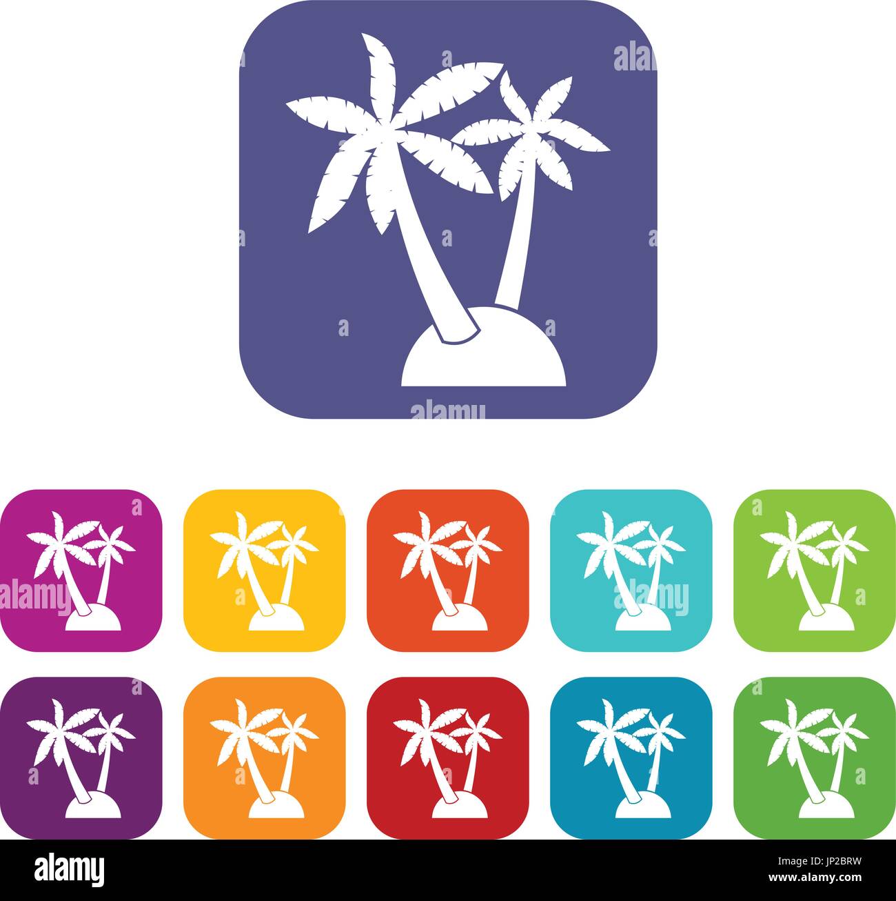 Palm trees icons set Stock Vector Image & Art - Alamy