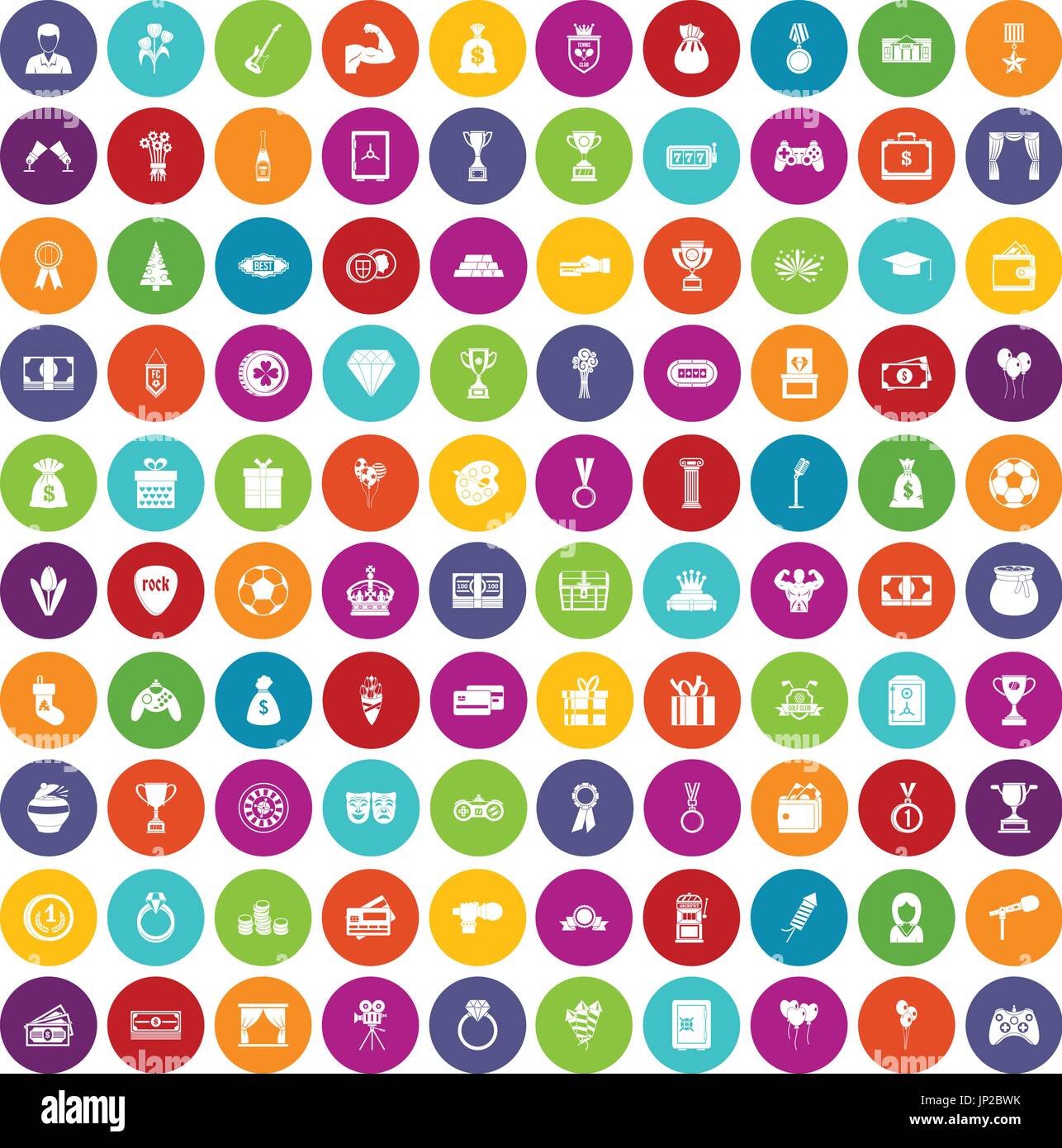 100 premium icons set color Stock Vector Image & Art - Alamy