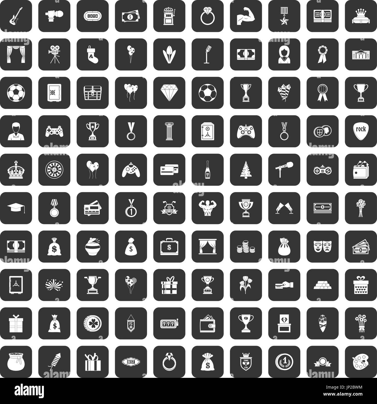100 premium icons set black Stock Vector Image & Art - Alamy