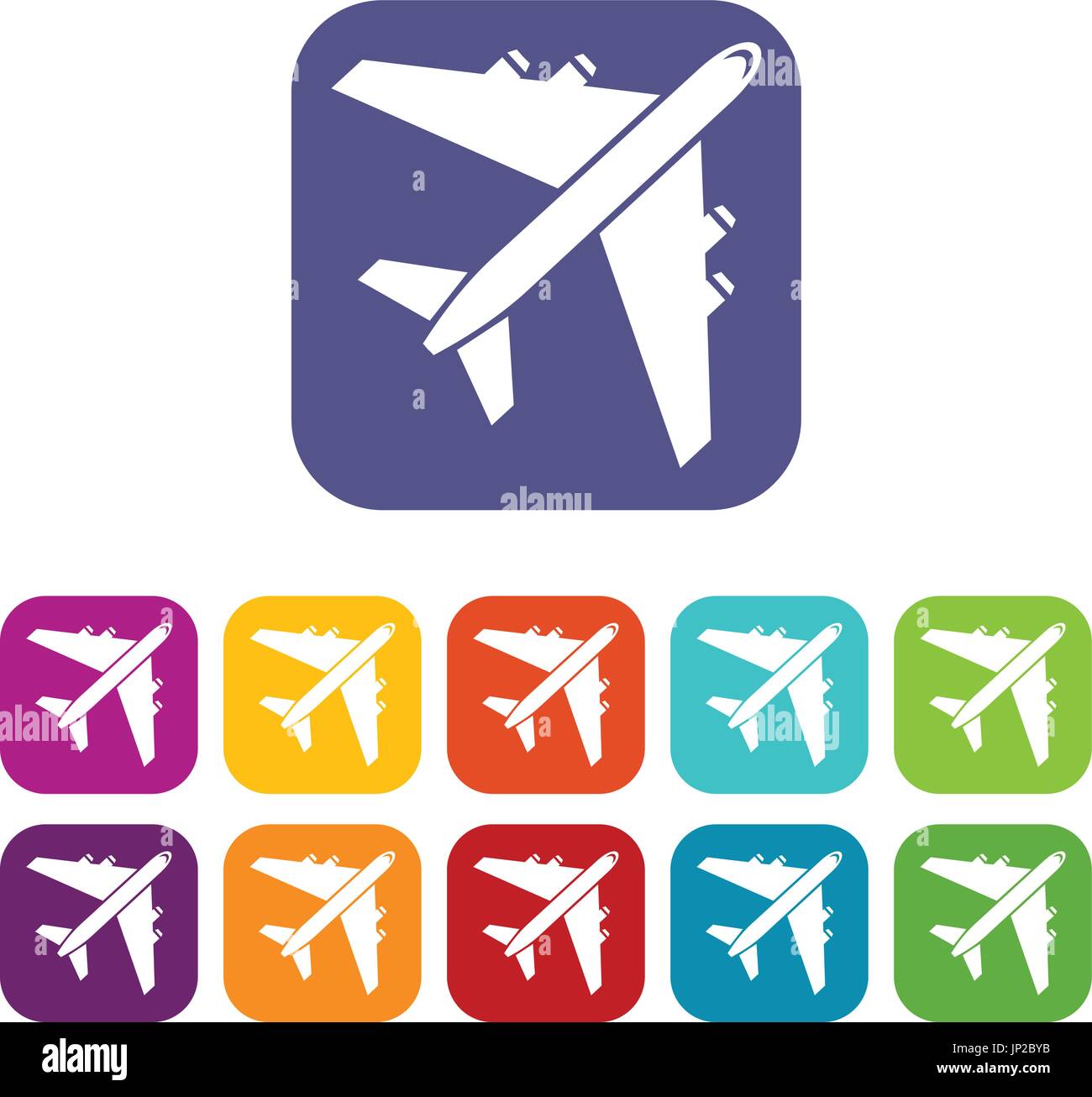 Passenger airliner icons set Stock Vector Image & Art - Alamy