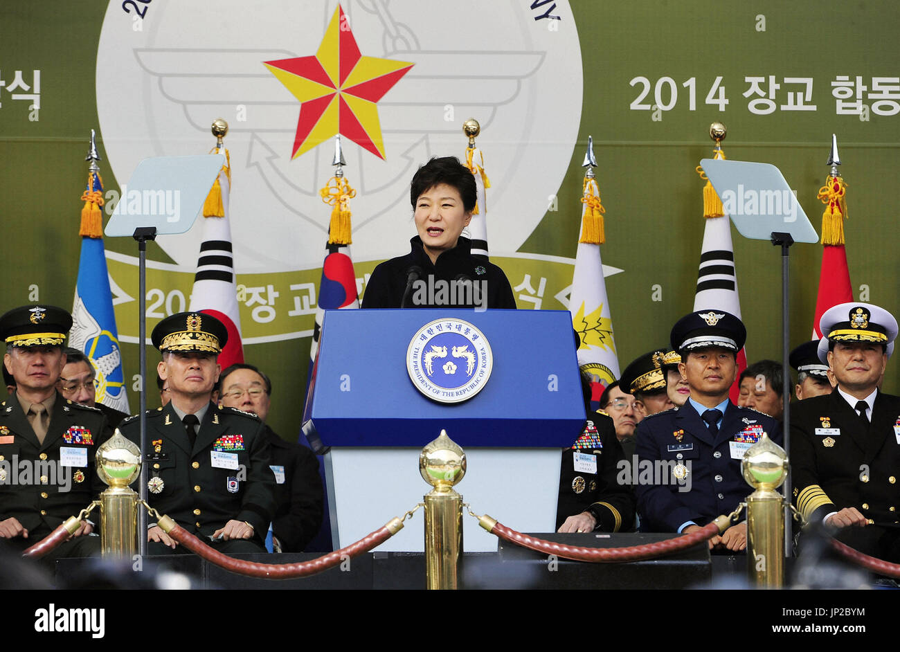 GYERYONG, South Korea - South Korean President Park Geun Hye (C ...