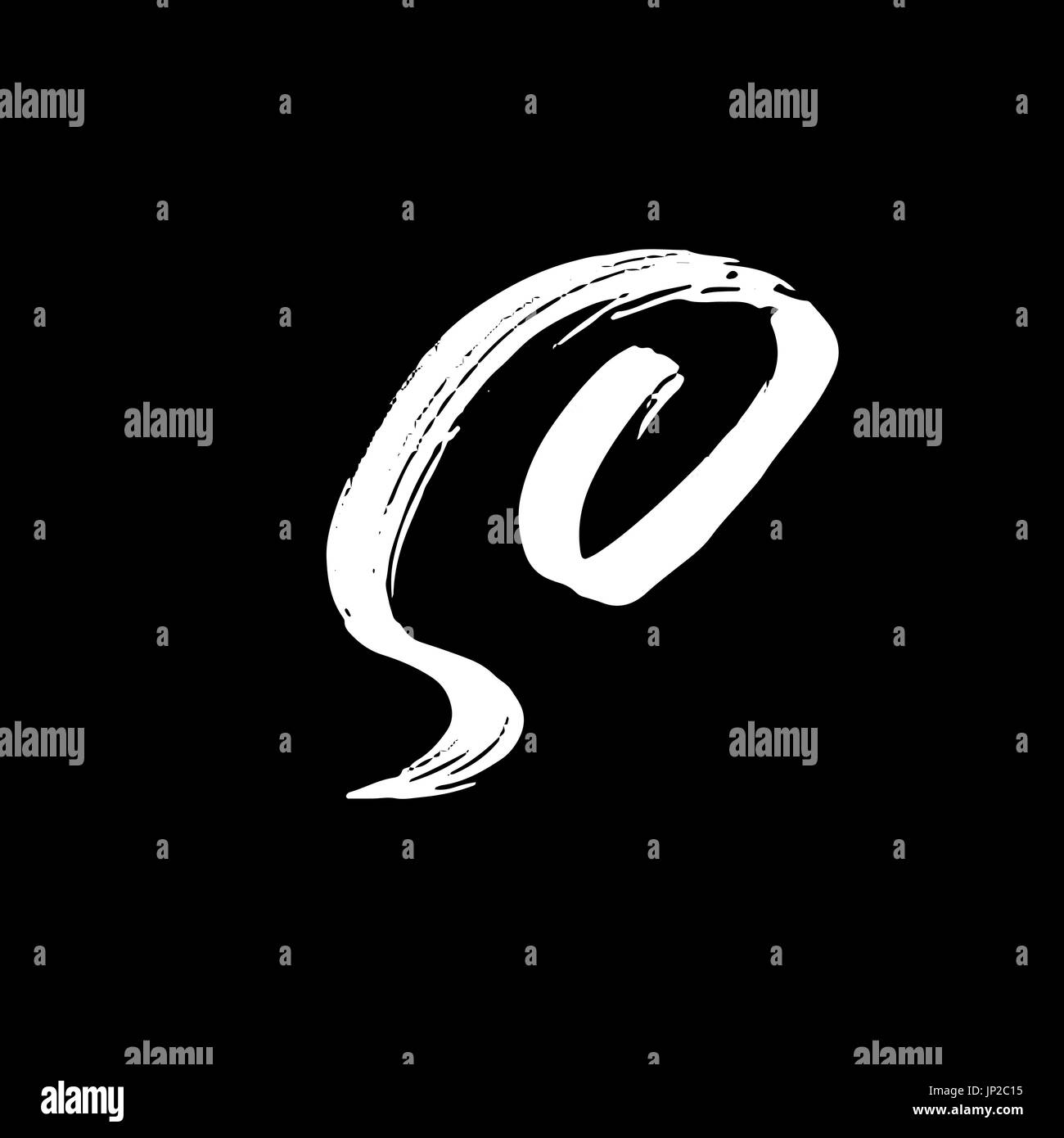 Letter S. Handwritten by dry brush. Rough strokes font. Vector ...