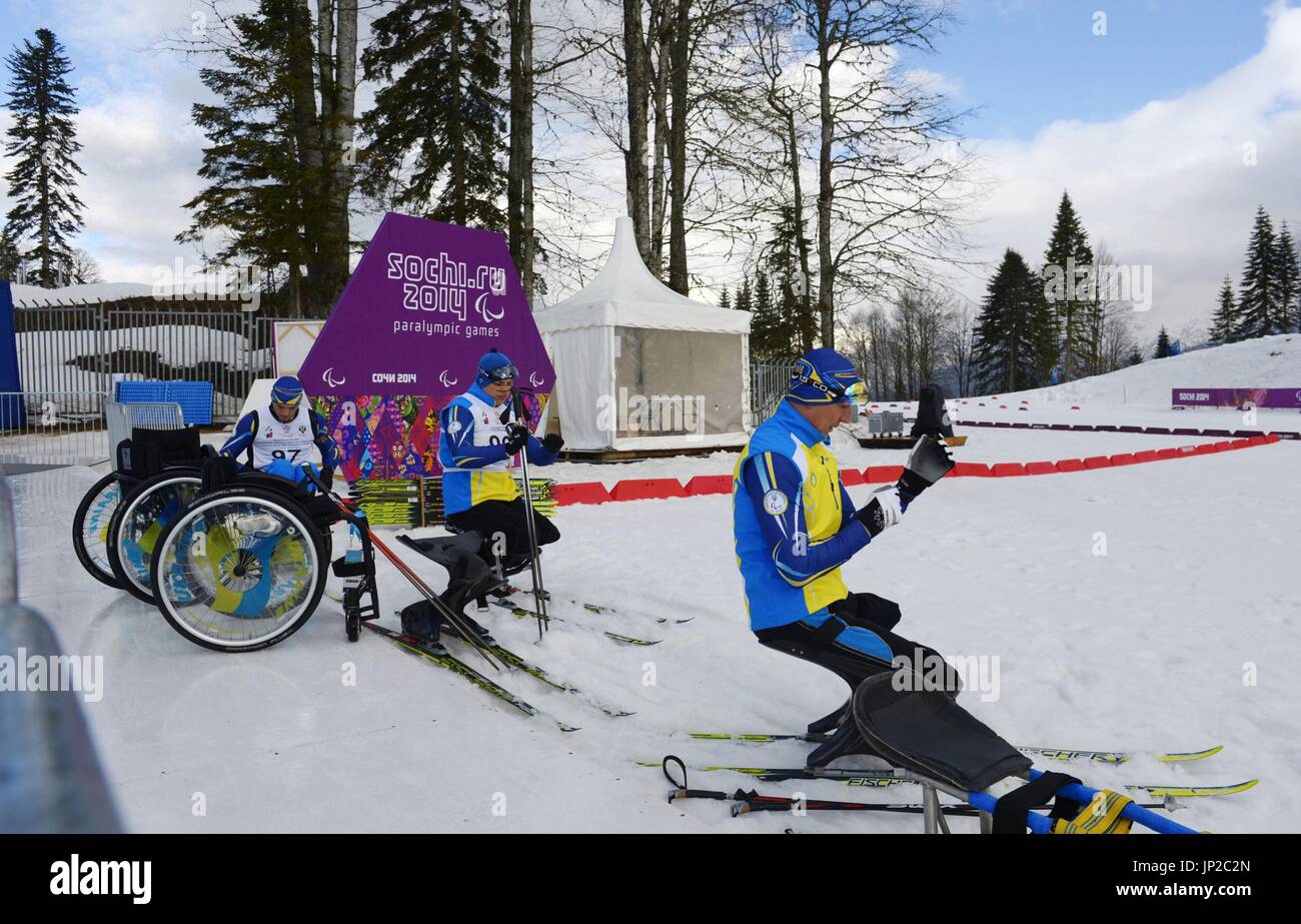 SOCHI, Russia - Ukrainian athletes prepare to begin practicing at a ...