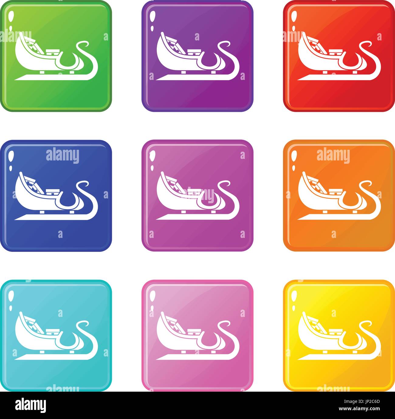 Santa sledge set sleigh Stock Vector Images - Alamy