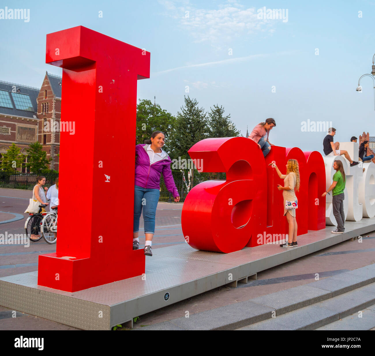The famous I Am Amsterdam letters at the National Museum in Amsterdam ...